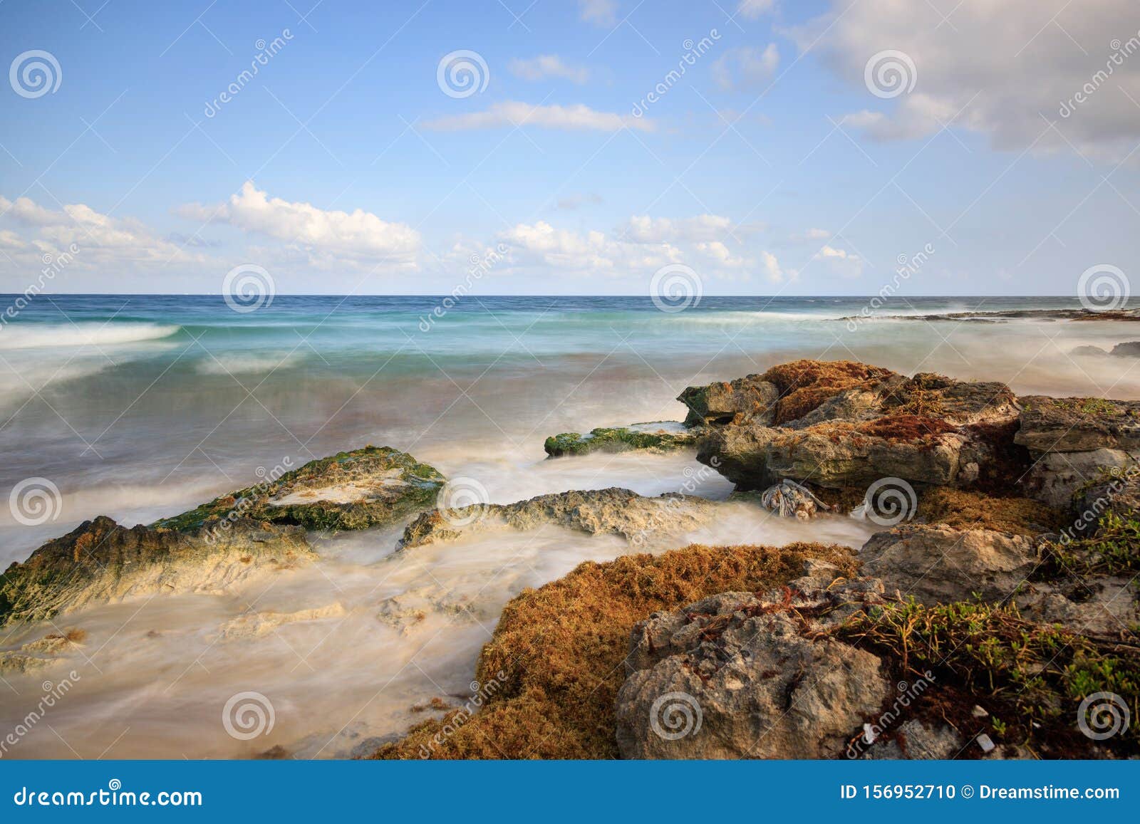 A Colorful Long Exposure of the Waves in Mexico Stock Photo - Image of ...