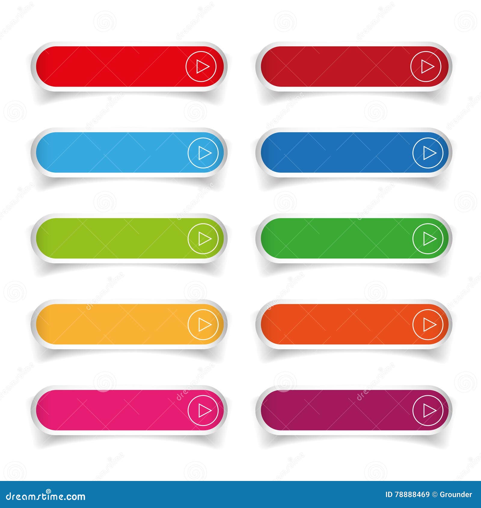 Colorful Long Round Buttons Stock Vector - Illustration of homepage ...