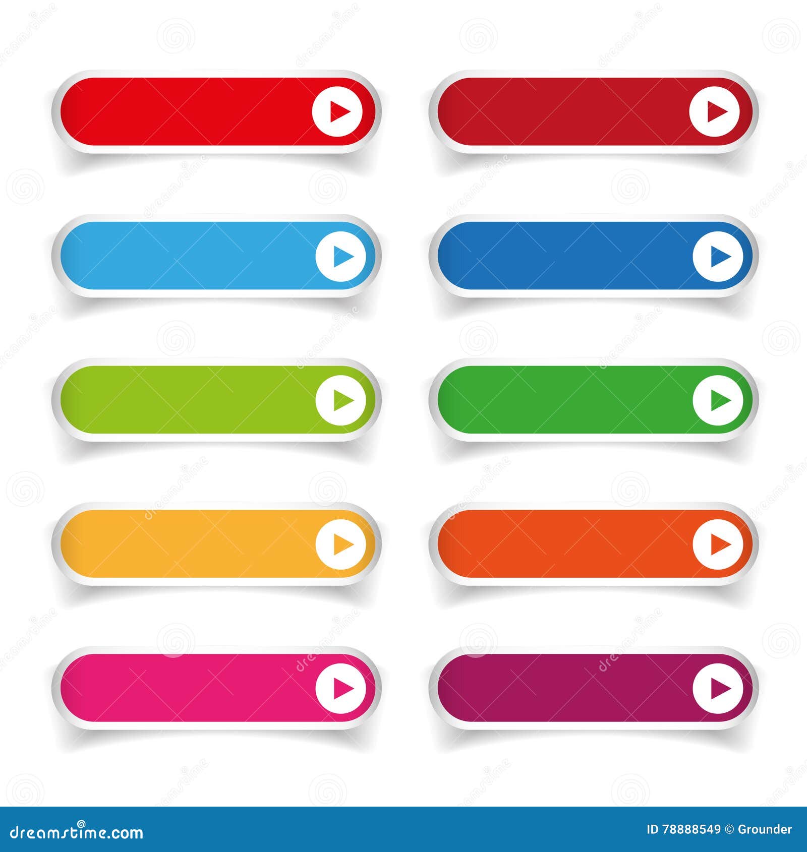 Colorful Long Round Buttons Stock Vector - Illustration of bright, info ...
