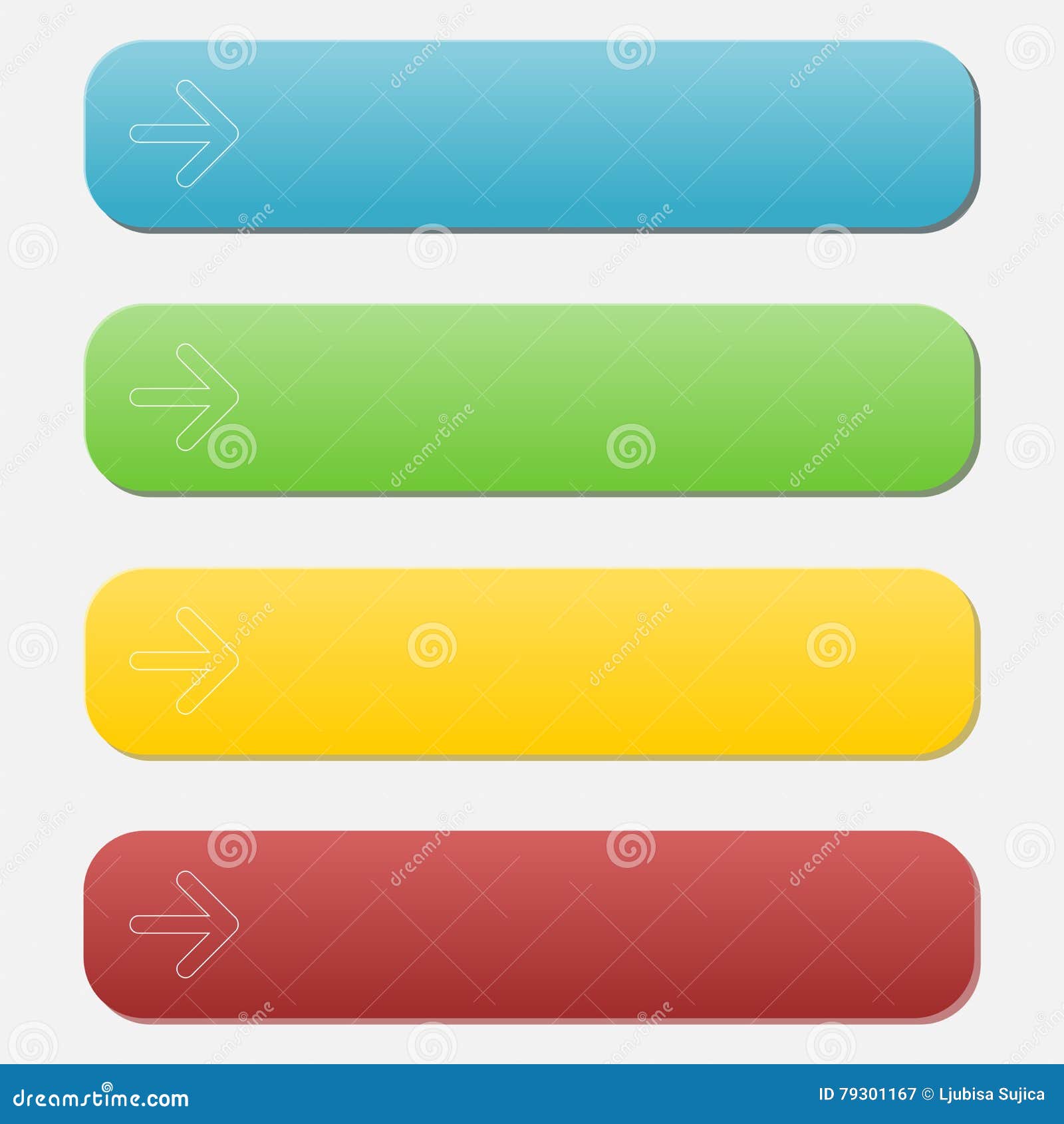 Colorful Long Rounded Buttons Stock Illustration - Illustration of ...