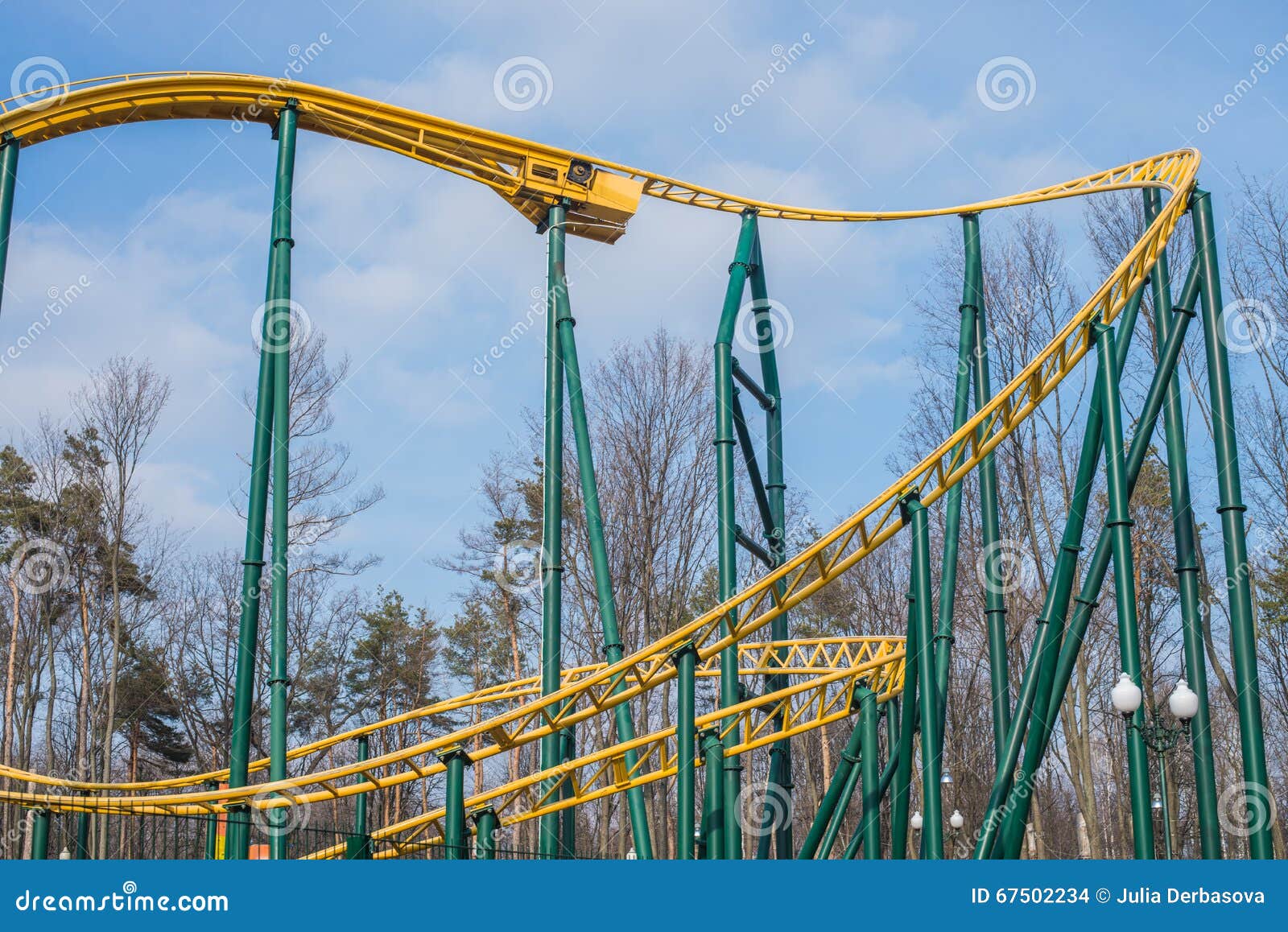 A Colorful Looping Roller Coaster Beautiful Sunny Day Stock Photo ...