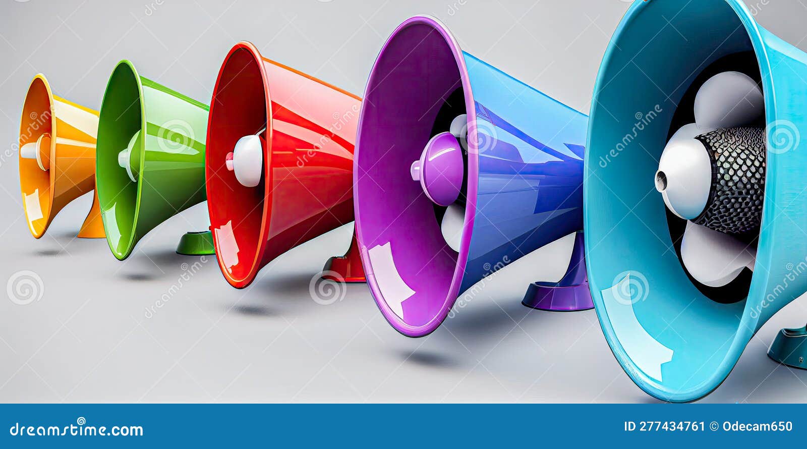 Colorful Loudspeakers Megaphone Set White Background Stock Illustration ...