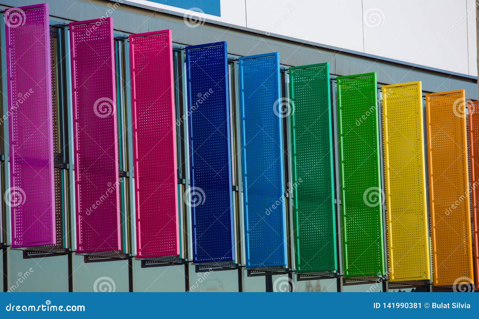 Colorful louvers stock image. Image of city, abstract - 141990381