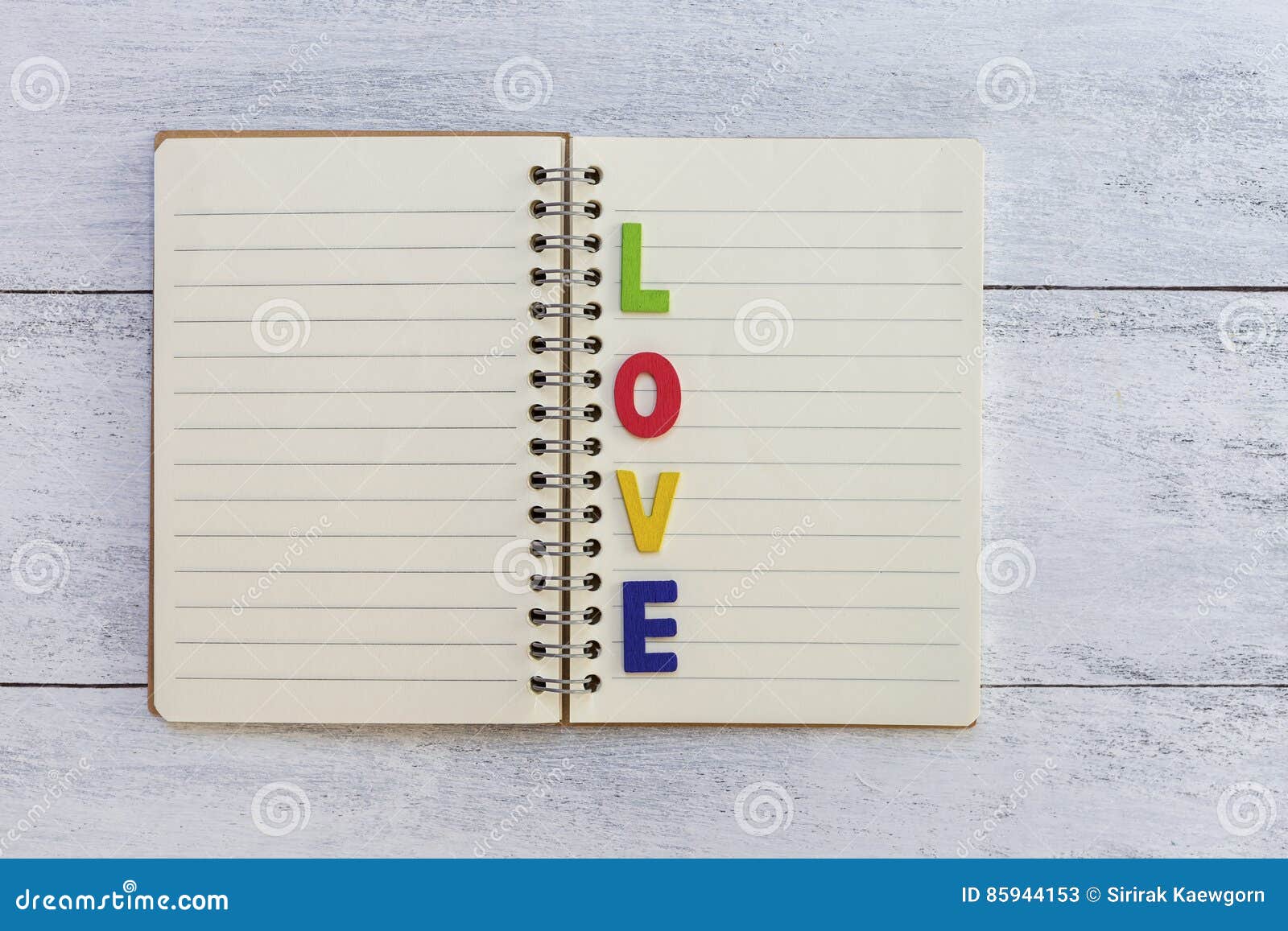 Colorful Love on Blank Notebook Stock Image - Image of diary, love ...