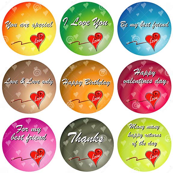 Colorful Love with Quotes stock vector. Illustration of blue - 5321604