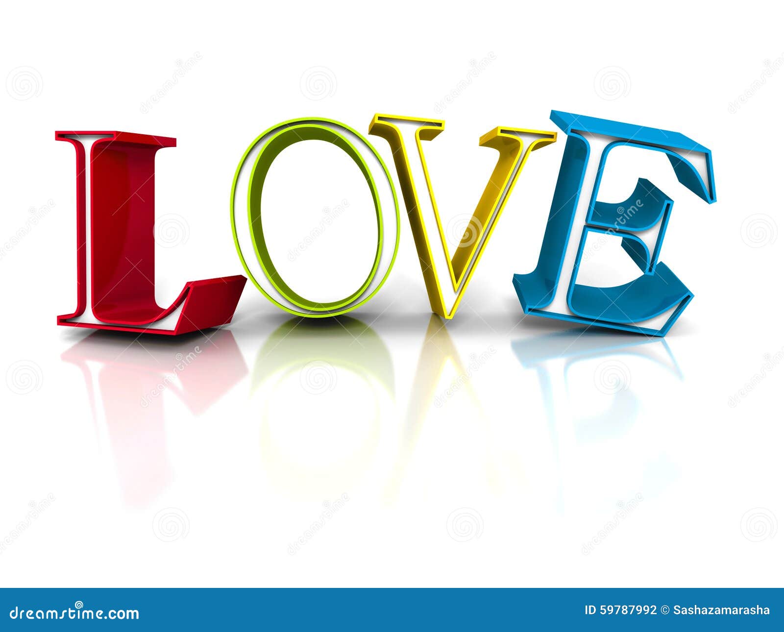 Colorful LOVE Word Letters on White Background Stock Illustration ...