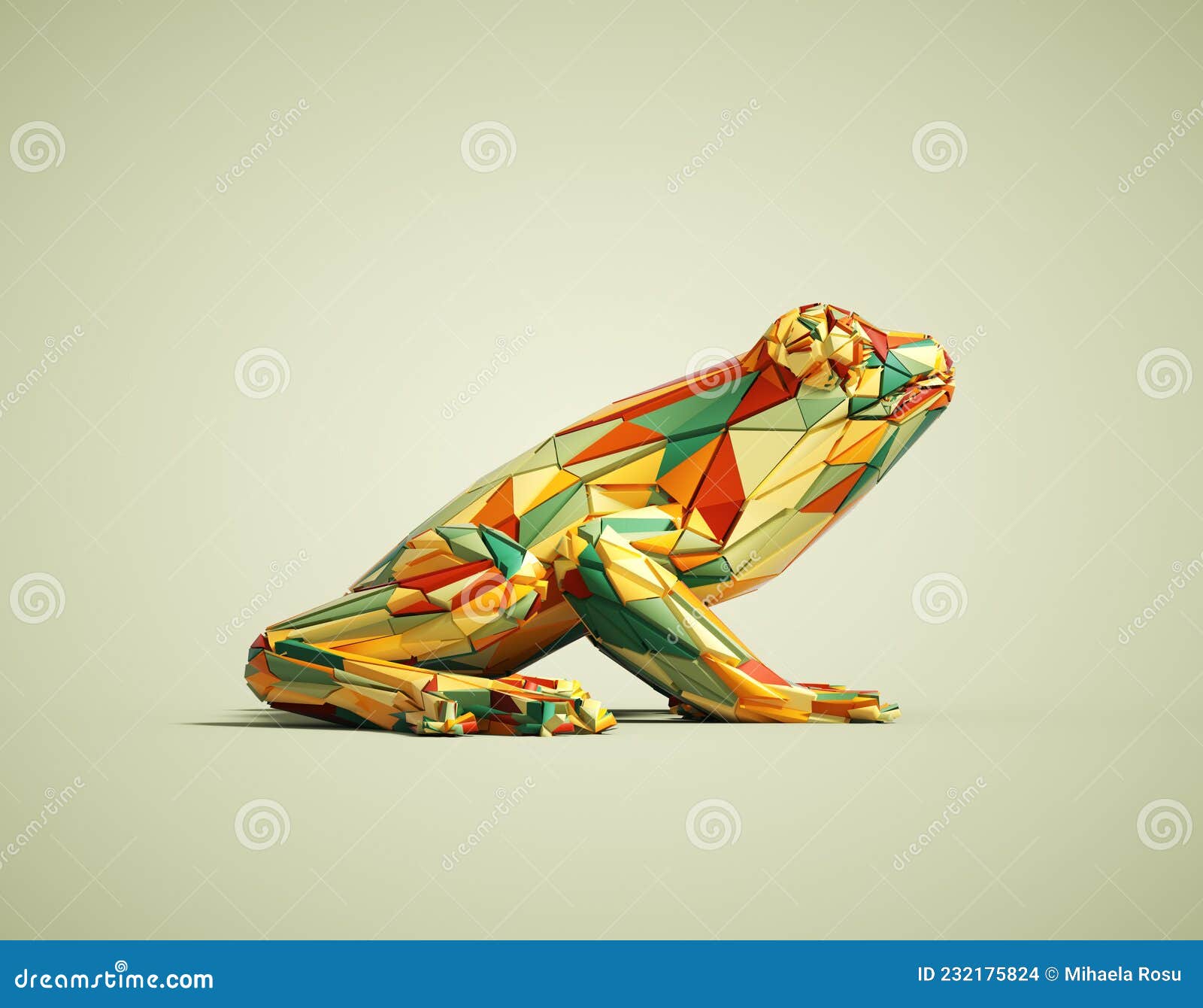 Colorful low poly frog stock illustration. Illustration of frog - 232175824