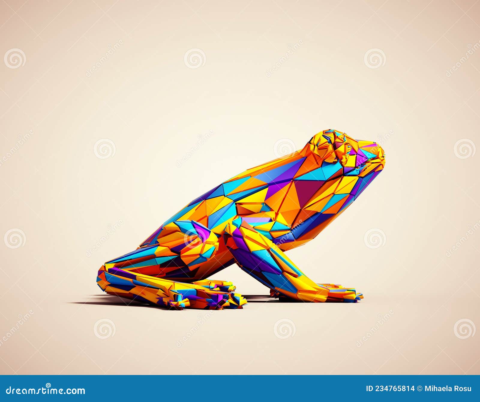 Colorful low poly frog stock illustration. Illustration of geometric ...