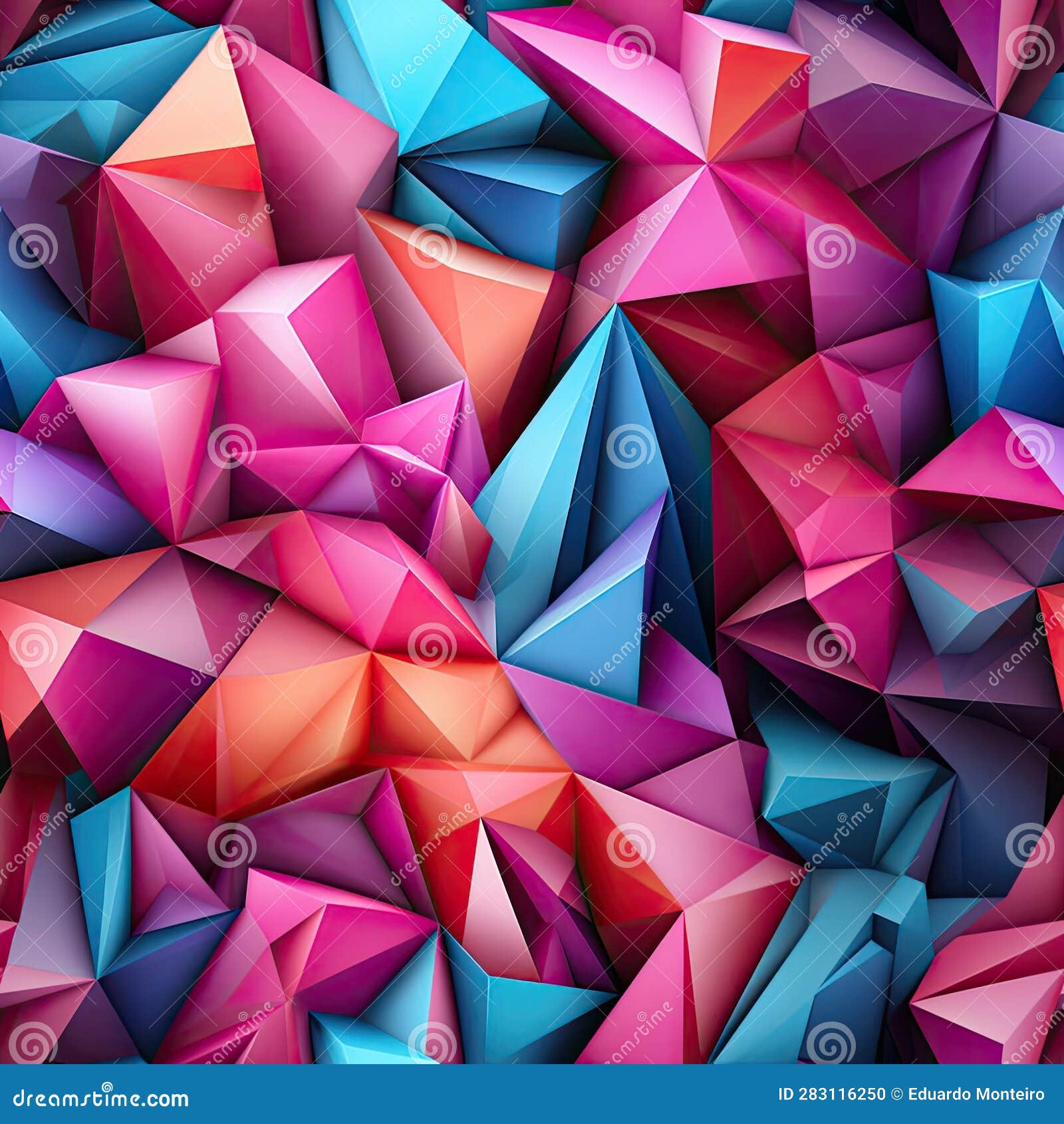Colorful Low Poly Geometric Background with Textured Organic Forms ...