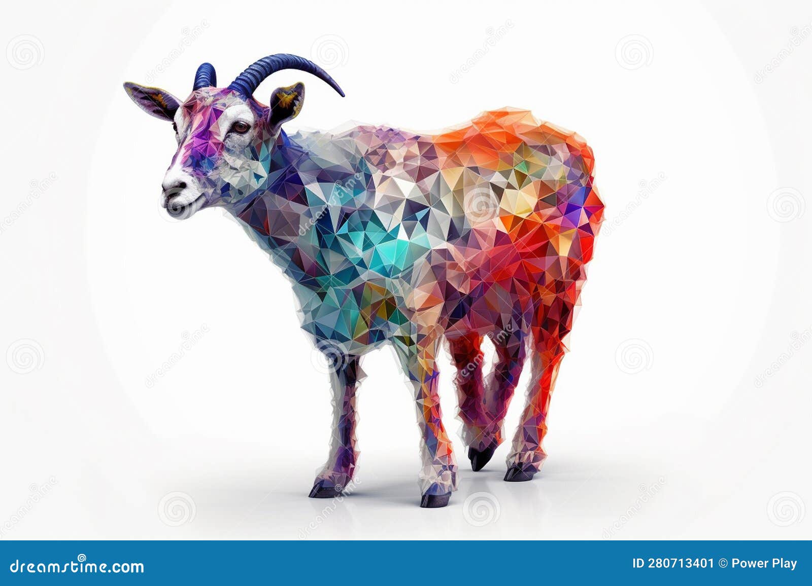 Low Poly Goat Portrait In Surreal Style Royalty-Free Illustration ...