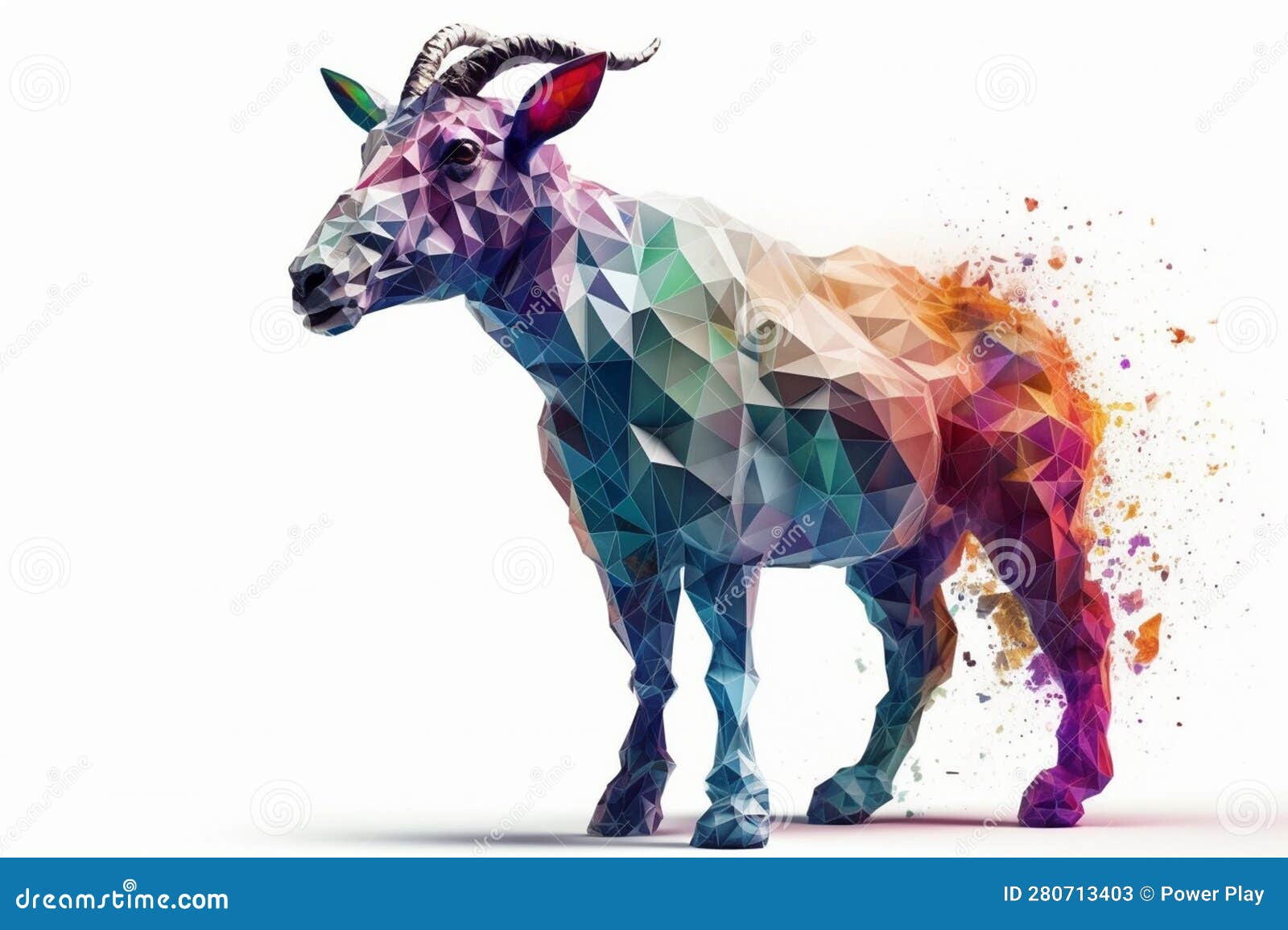 Low Poly Goat Portrait In Surreal Style Royalty-Free Illustration ...