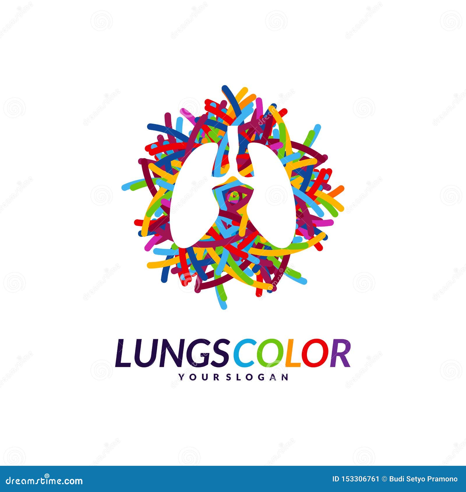 Colorful Lungs Logo Concept. Lungs with Colorful Logo Vector Stock ...