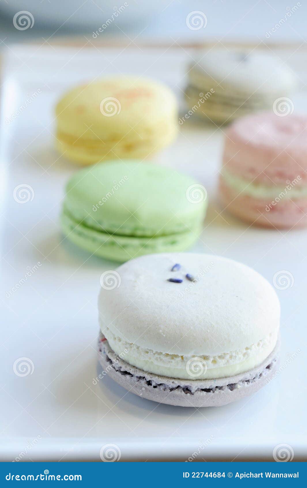 Colorful Macaron on dish stock photo. Image of flavor - 22744684