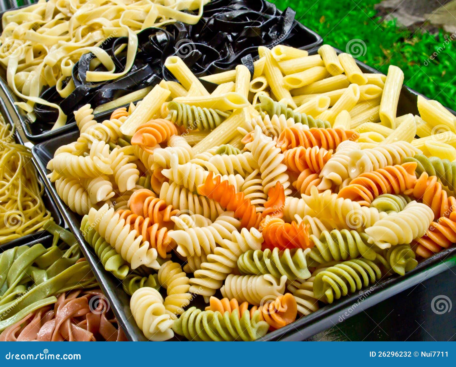 Colorful Macaroni and Pasta Prepared for Cooking Stock Photo - Image of ...