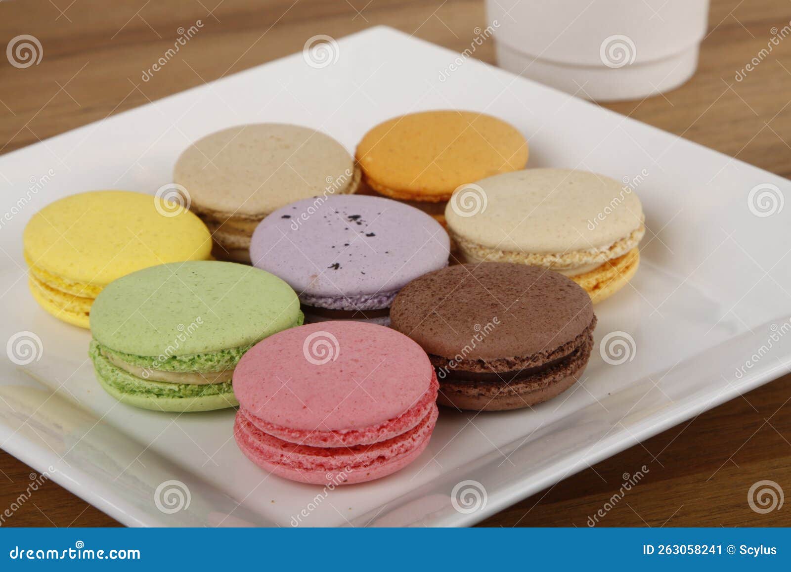Colorful Macarons on Display with Different Flavors Stock Image - Image ...