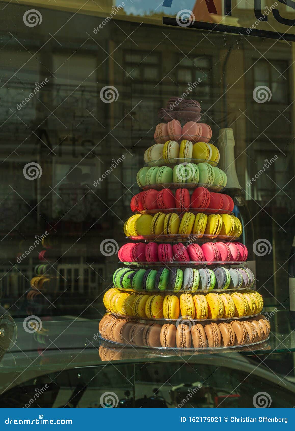 Pyramid of Colorful Macarons in a Shop-window Stock Image - Image of ...
