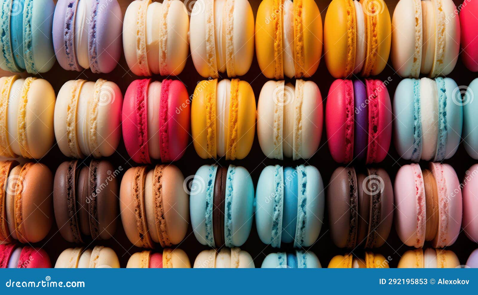 Colorful Macarons on Multicolor Background AI Generated Stock ...