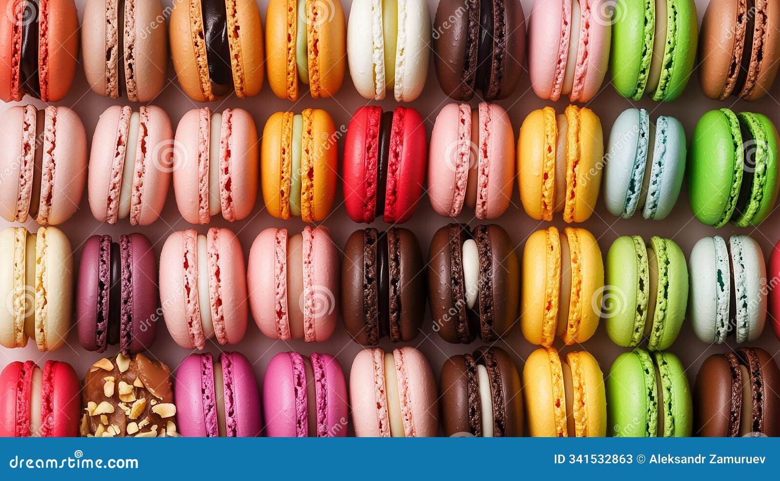 Colorful Macarons Showcase Diverse Flavors and Textures in a Charming ...