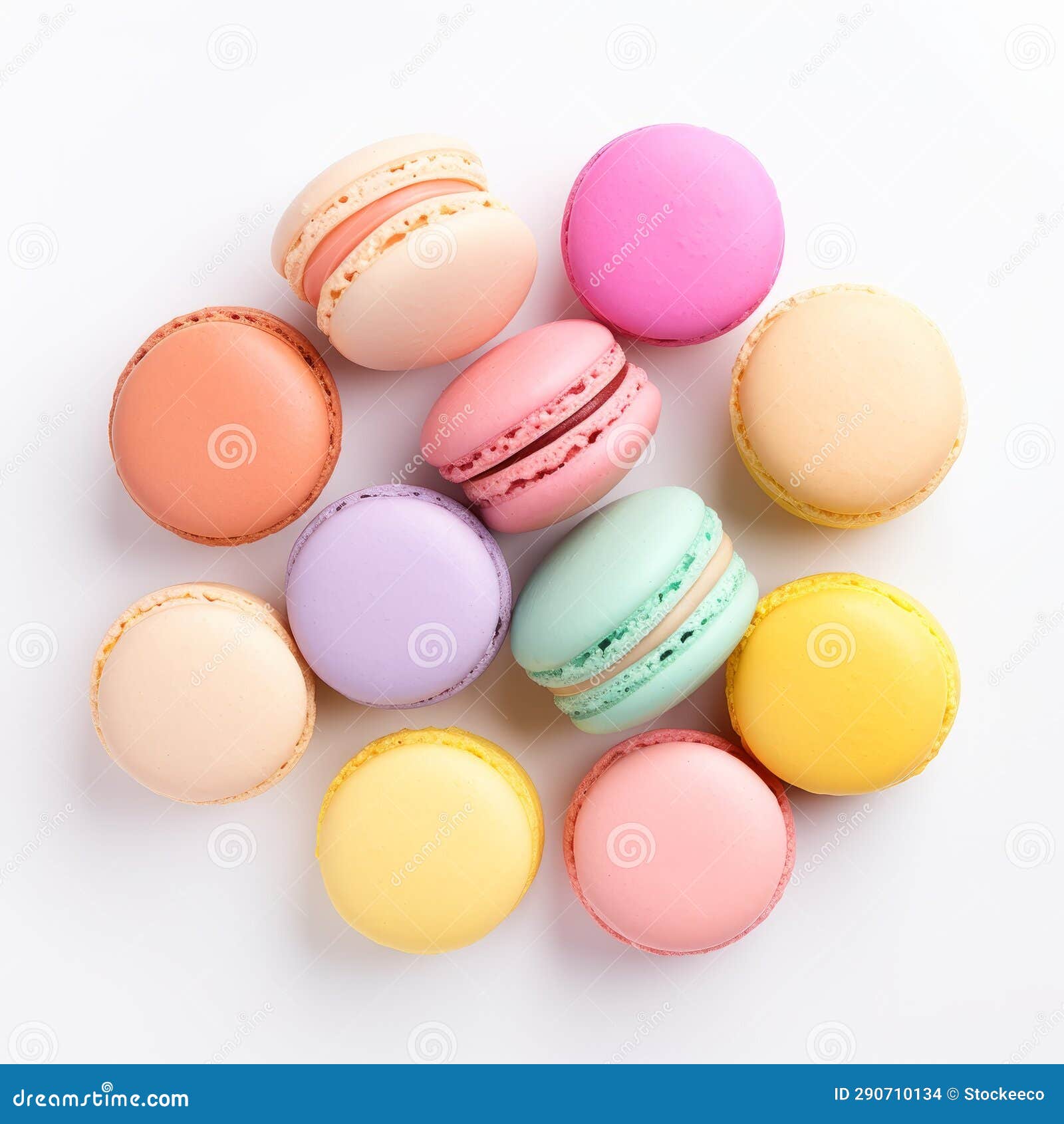 Colorful Macarons on White Background Stock Illustration - Illustration ...