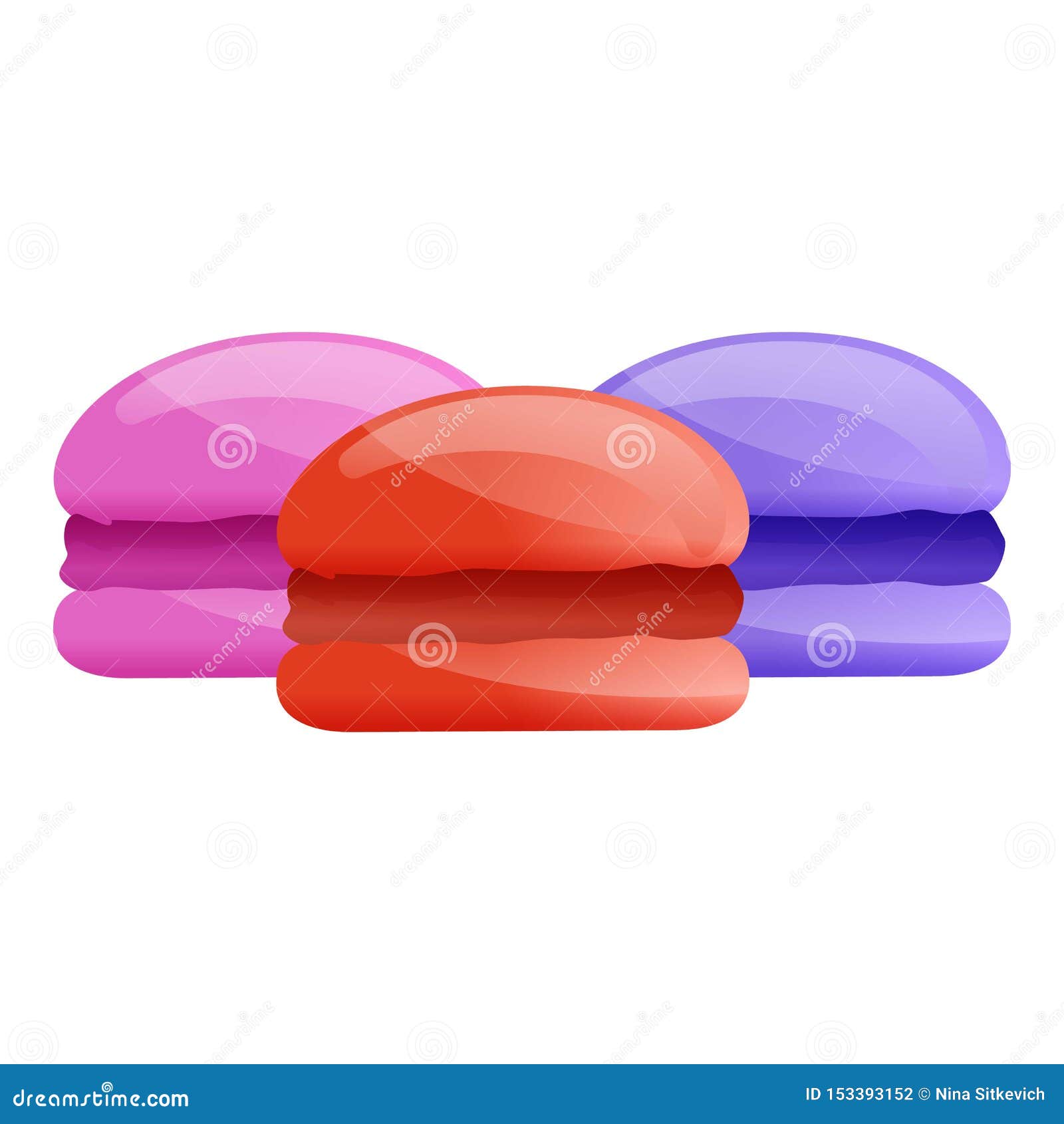 Colorful Macaroon Icon, Cartoon Style Stock Vector - Illustration of ...