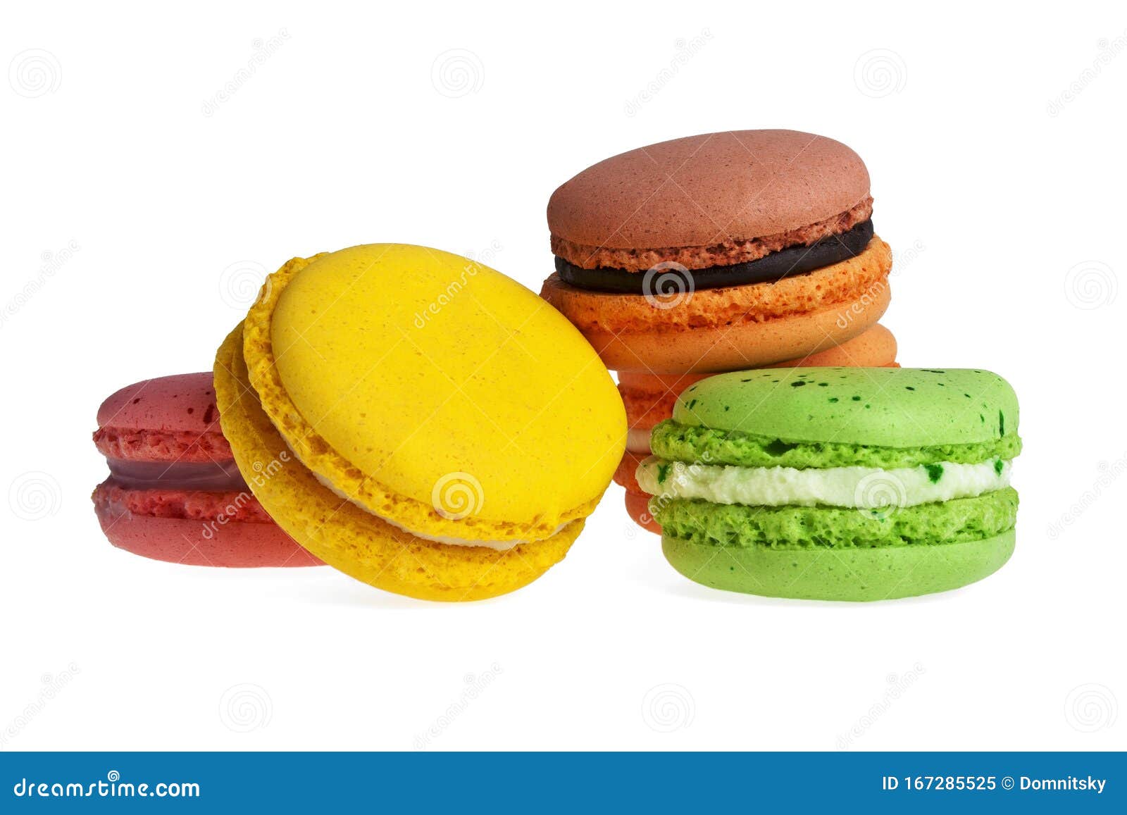 Colorful Macaroon Isolated on White Background Stock Image - Image of ...