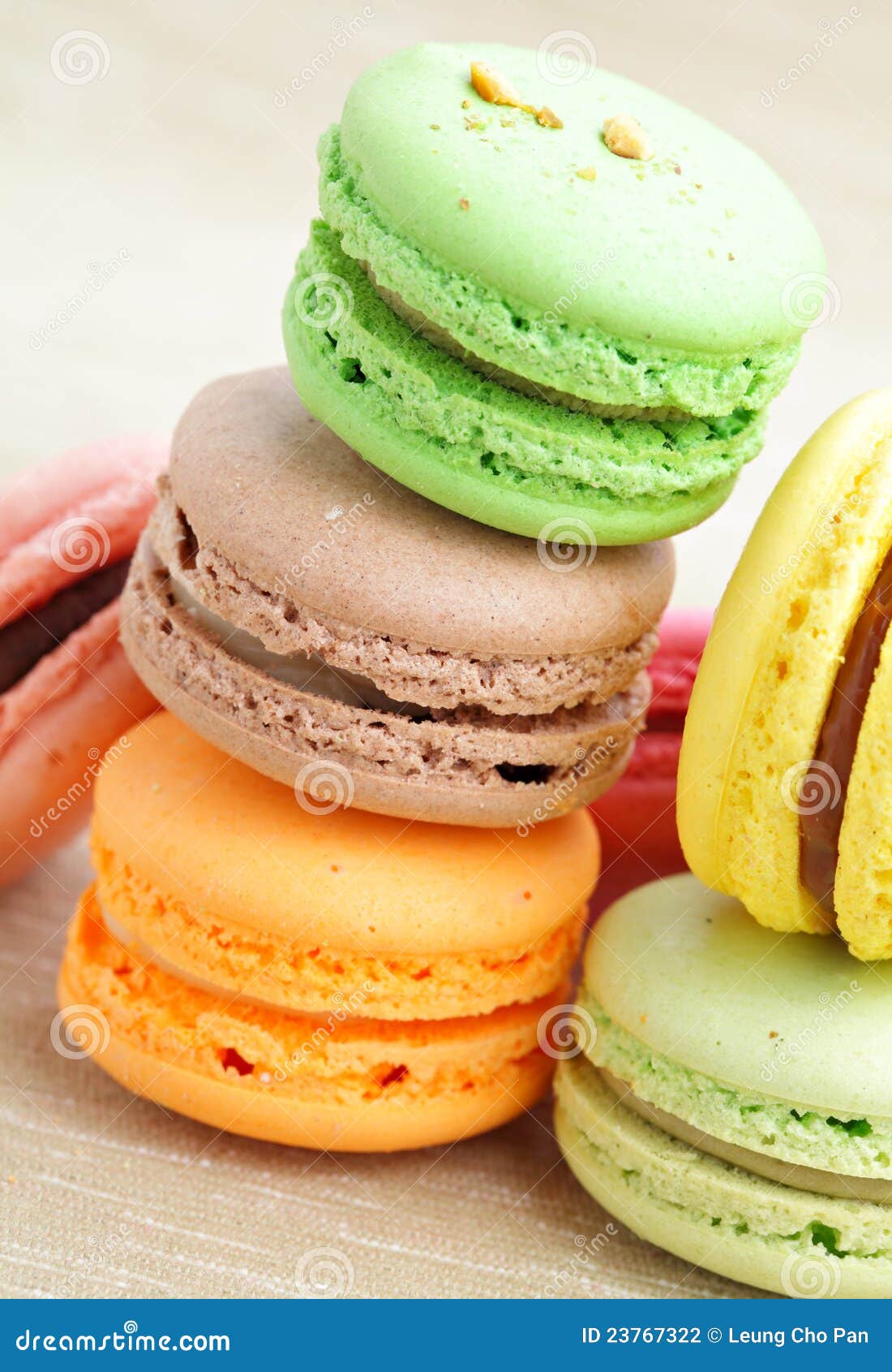 Colorful macaroons stock photo. Image of strawberry, pile - 23767322