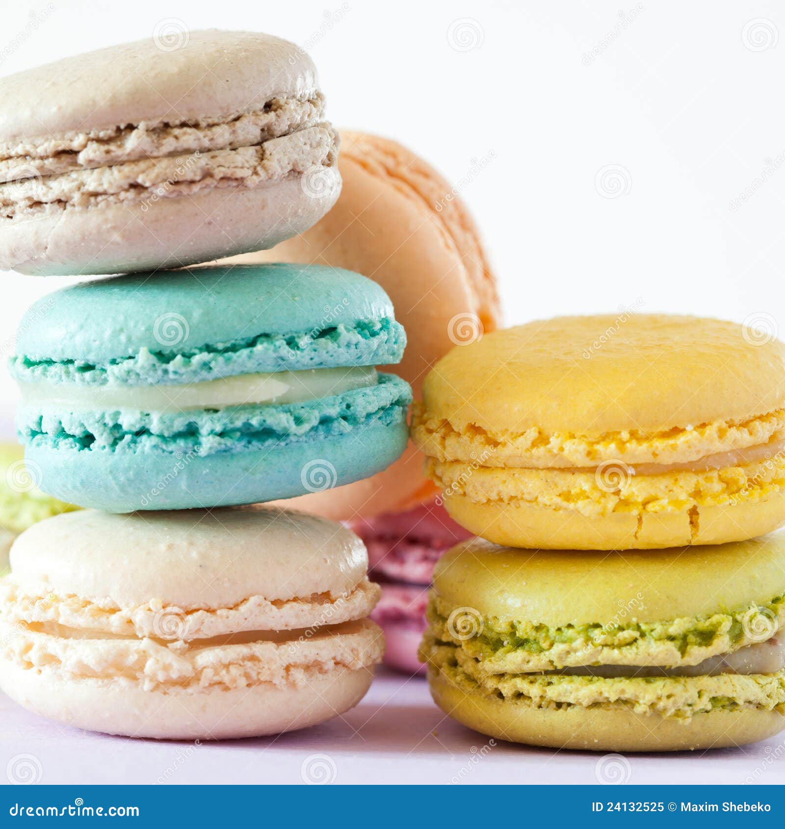 Colorful macaroons stock image. Image of cookie, confectionery - 24132525