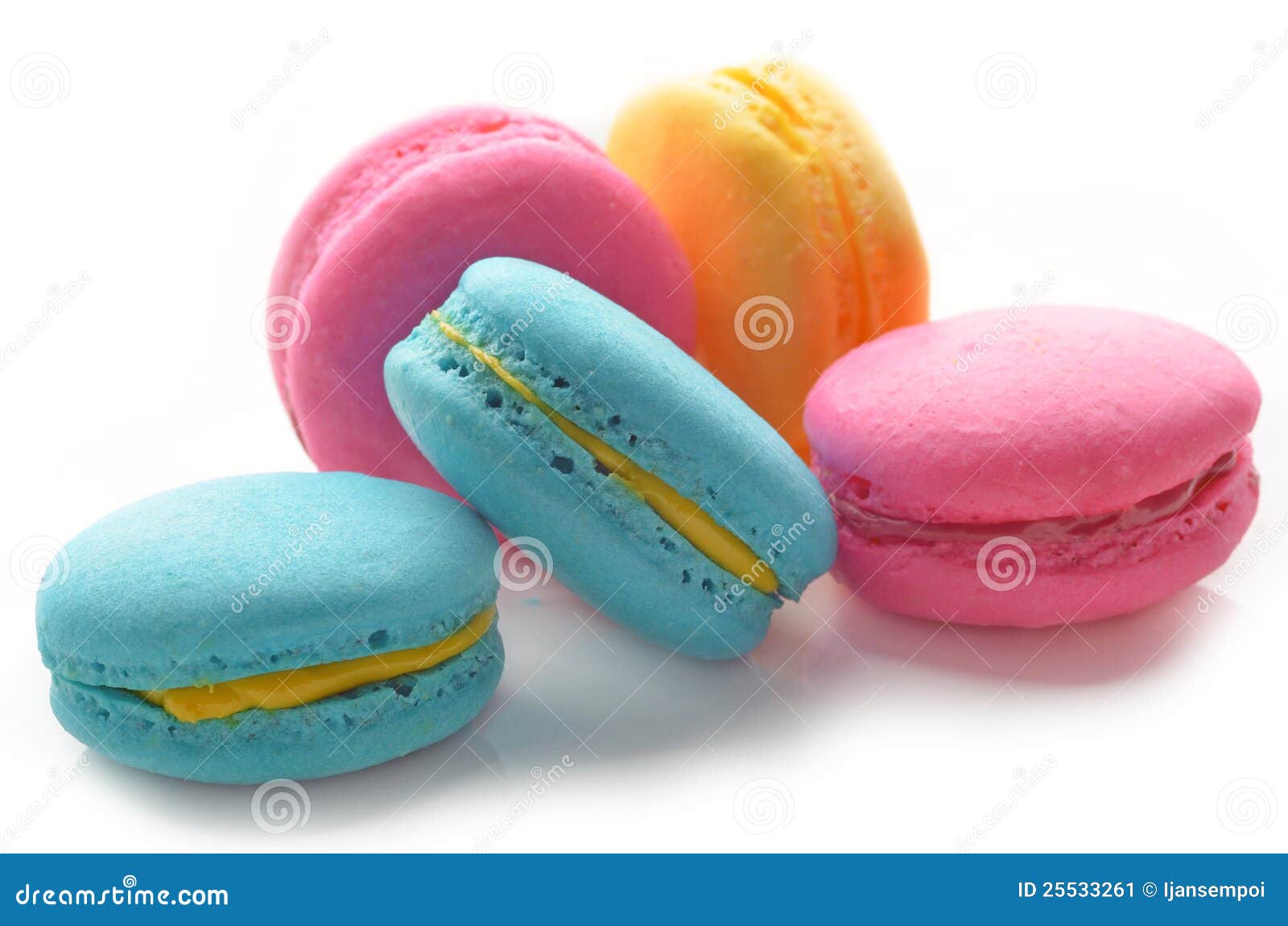 Colorful macaroons stock image. Image of cake, yellow - 25533261