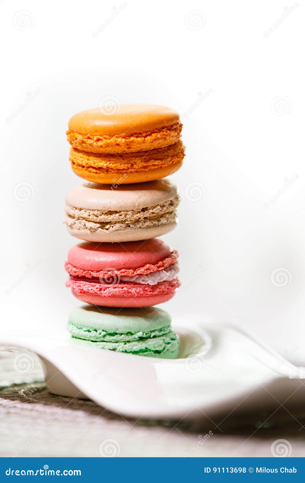 Colorful Macaroons Collection Stock Photo - Image of plate, four: 91113698