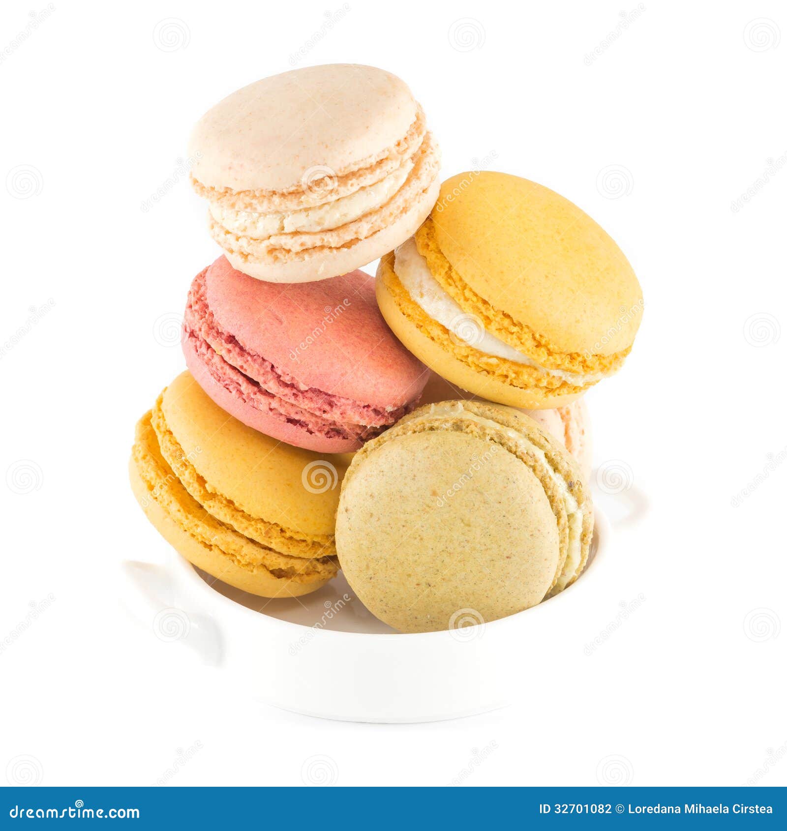 Colorful Macaroons Isolated on White Stock Photo - Image of delicious ...