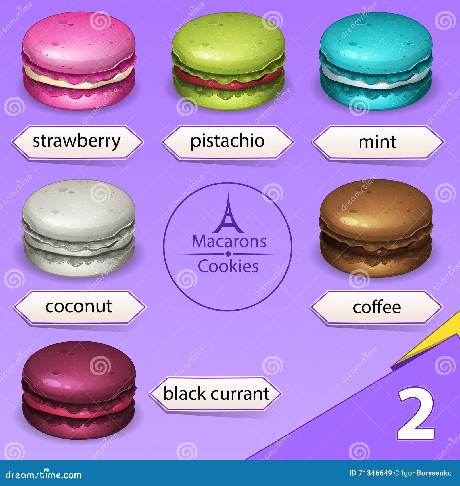 Colorful macaroons set 3 editorial stock image. Illustration of biscuit ...