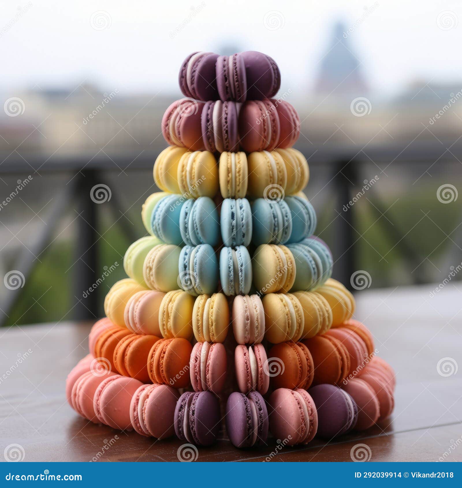Colorful Macaroons on Table Stock Illustration - Illustration of ...