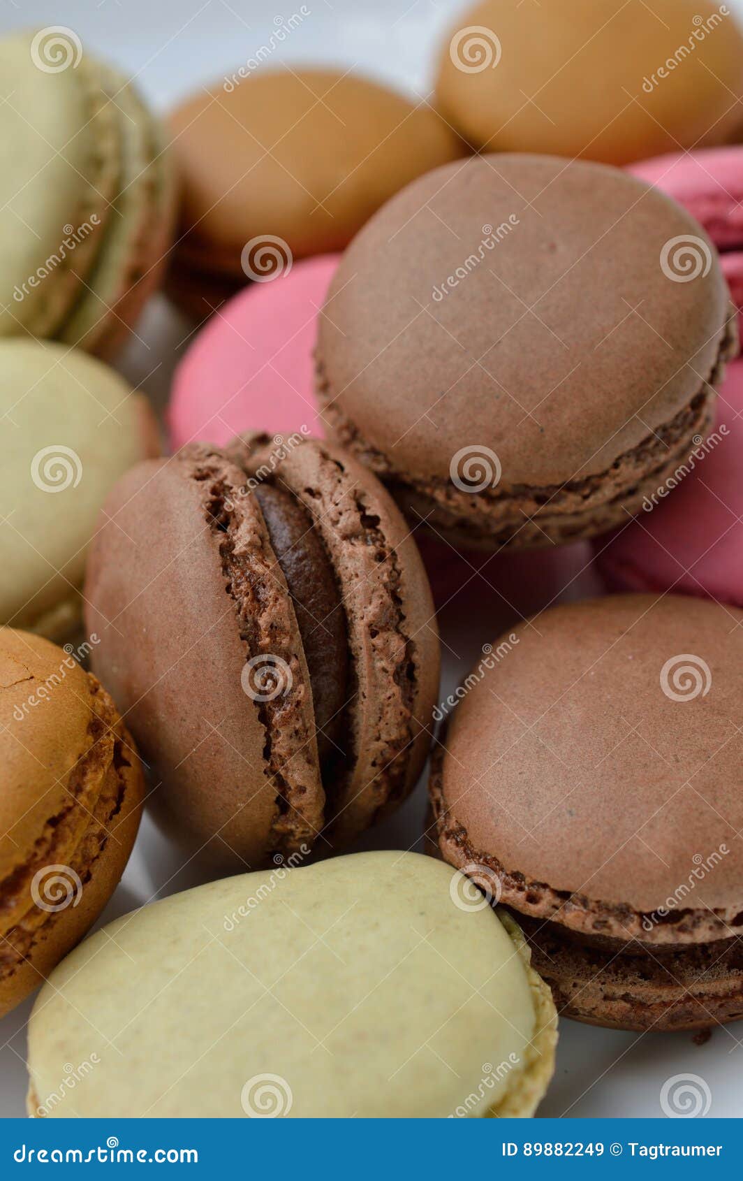 Colorful Macaroons on a White Plate Stock Image - Image of delicious ...
