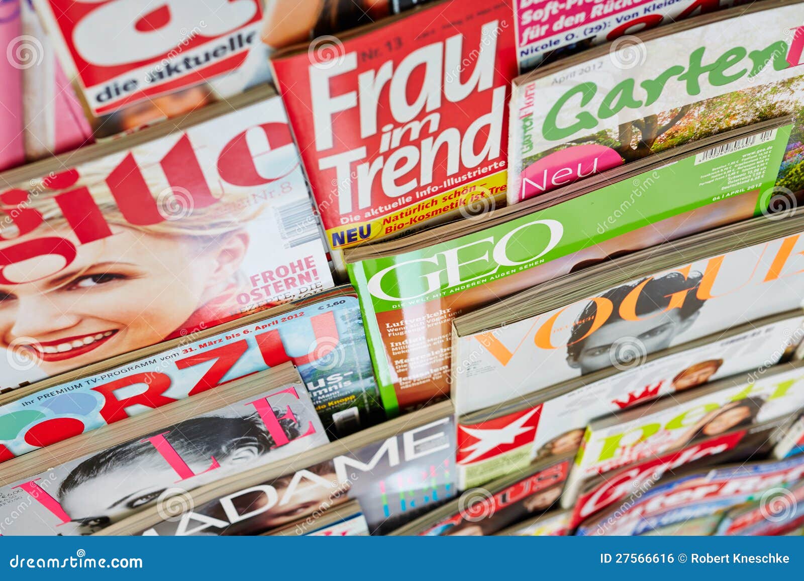 Colorful Magazines in a Shelf Editorial Photo - Image of desk, article ...