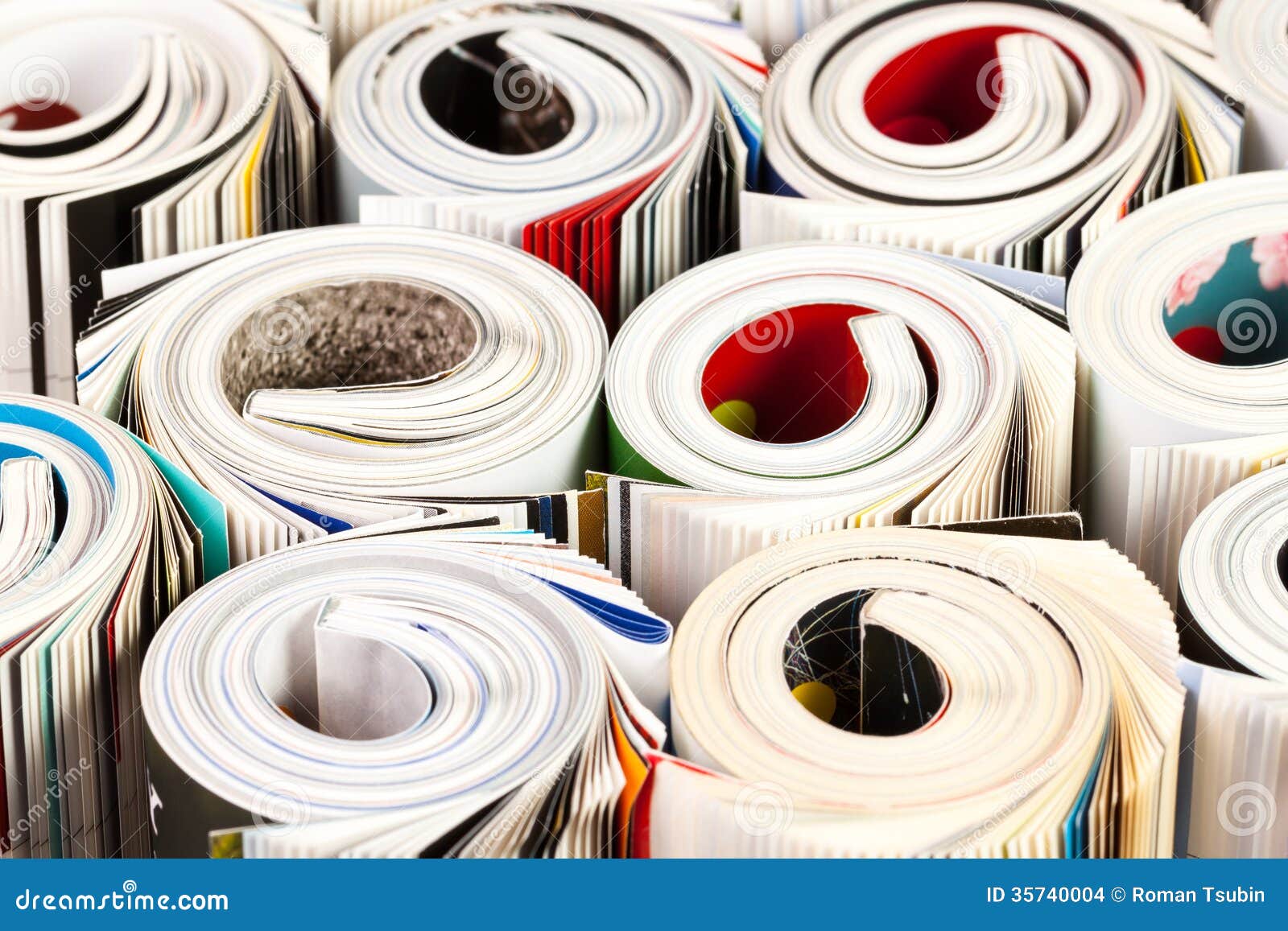 Colorful Magazines Up Close Stock Photo - Image of article, media: 35740004
