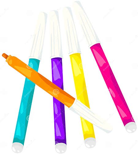 Colorful magic pens stock vector. Illustration of orange - 28599552