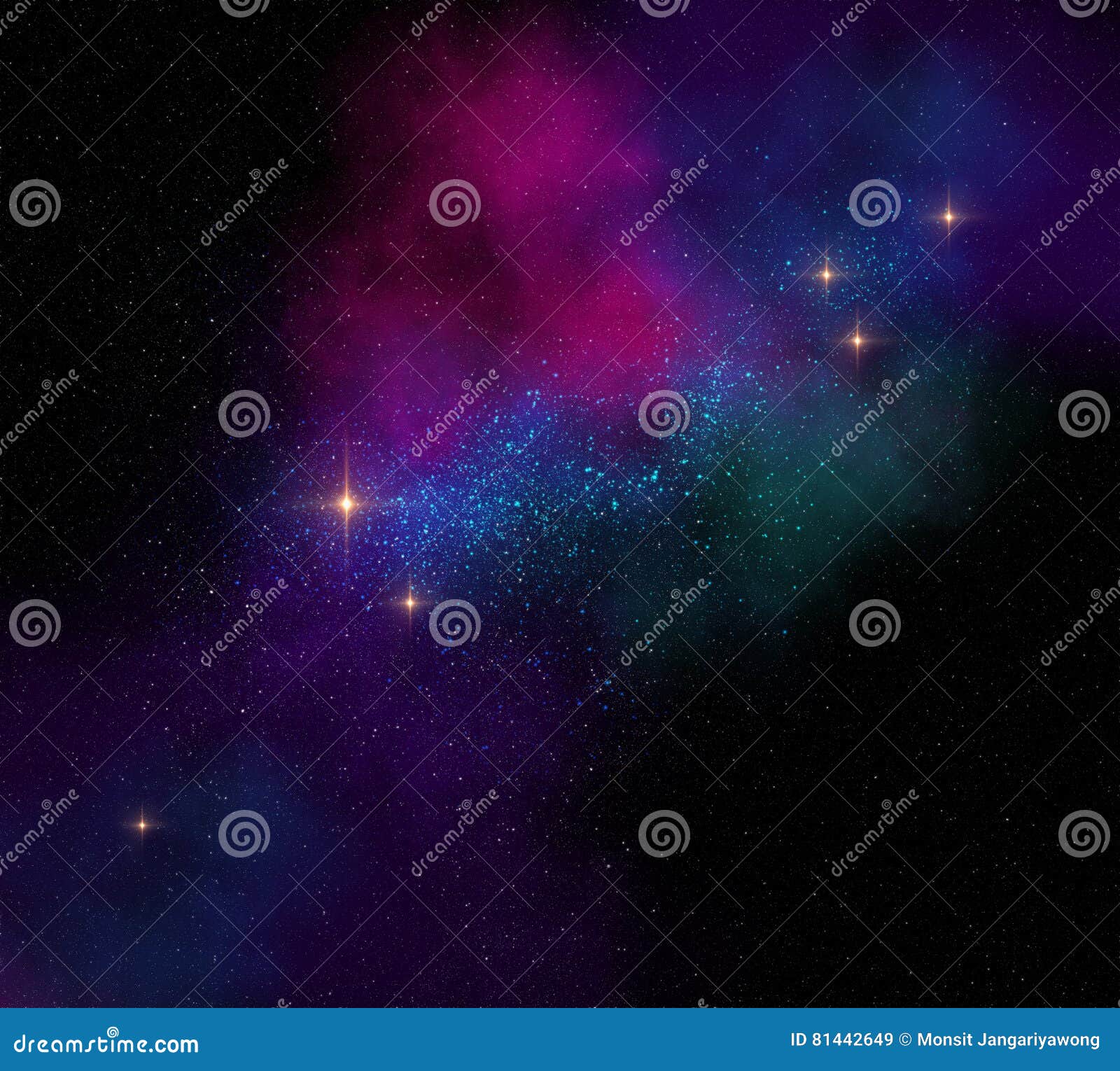 Colorful Magical Starfield on Dark Space Illustration Stock ...