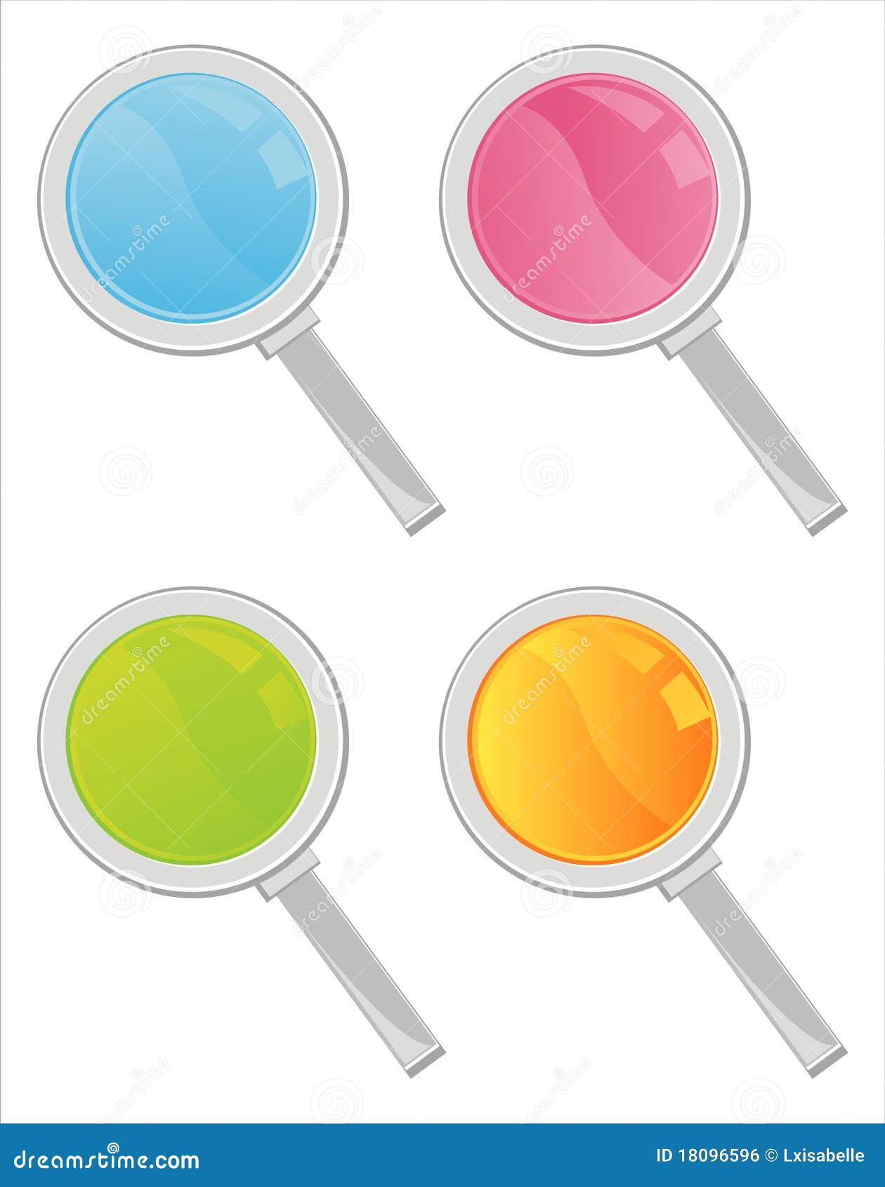 Colorful Magnifying Glasses Icons Stock Vector - Illustration of cute ...