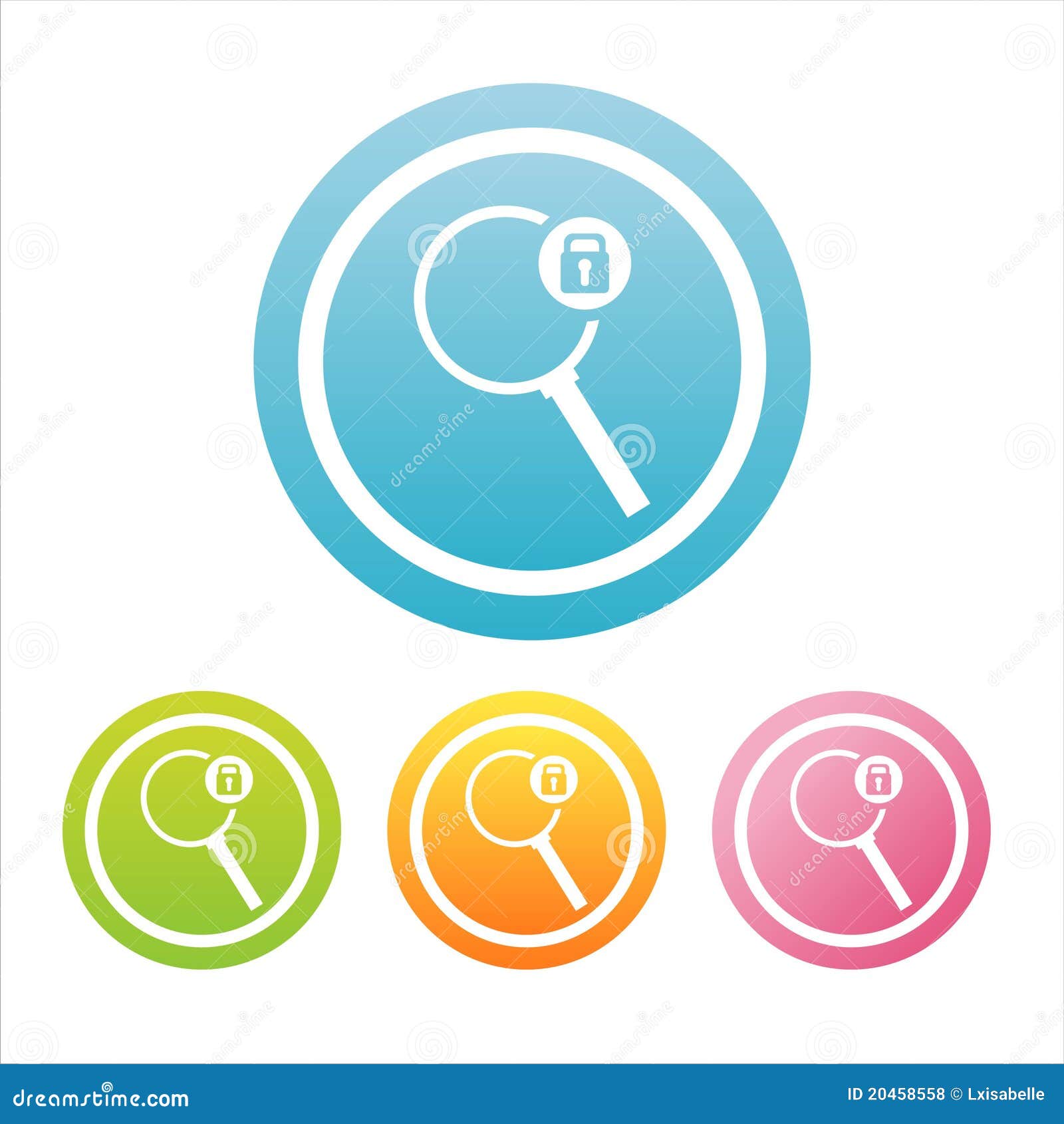 Colorful Magnifying Glasses Signs Stock Vector - Illustration of glass ...