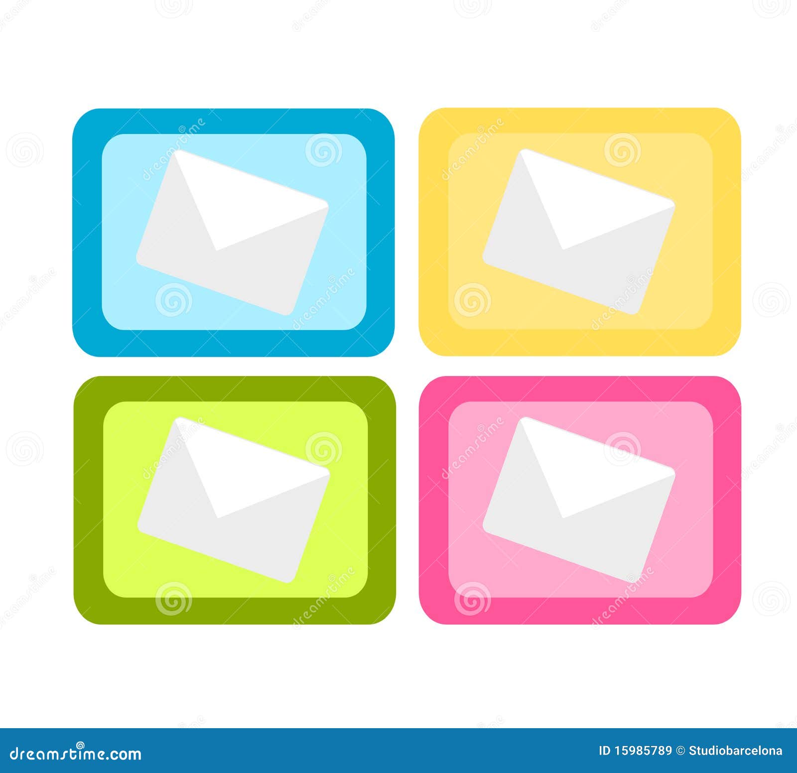 Colorful mail icons stock vector. Illustration of postage - 15985789