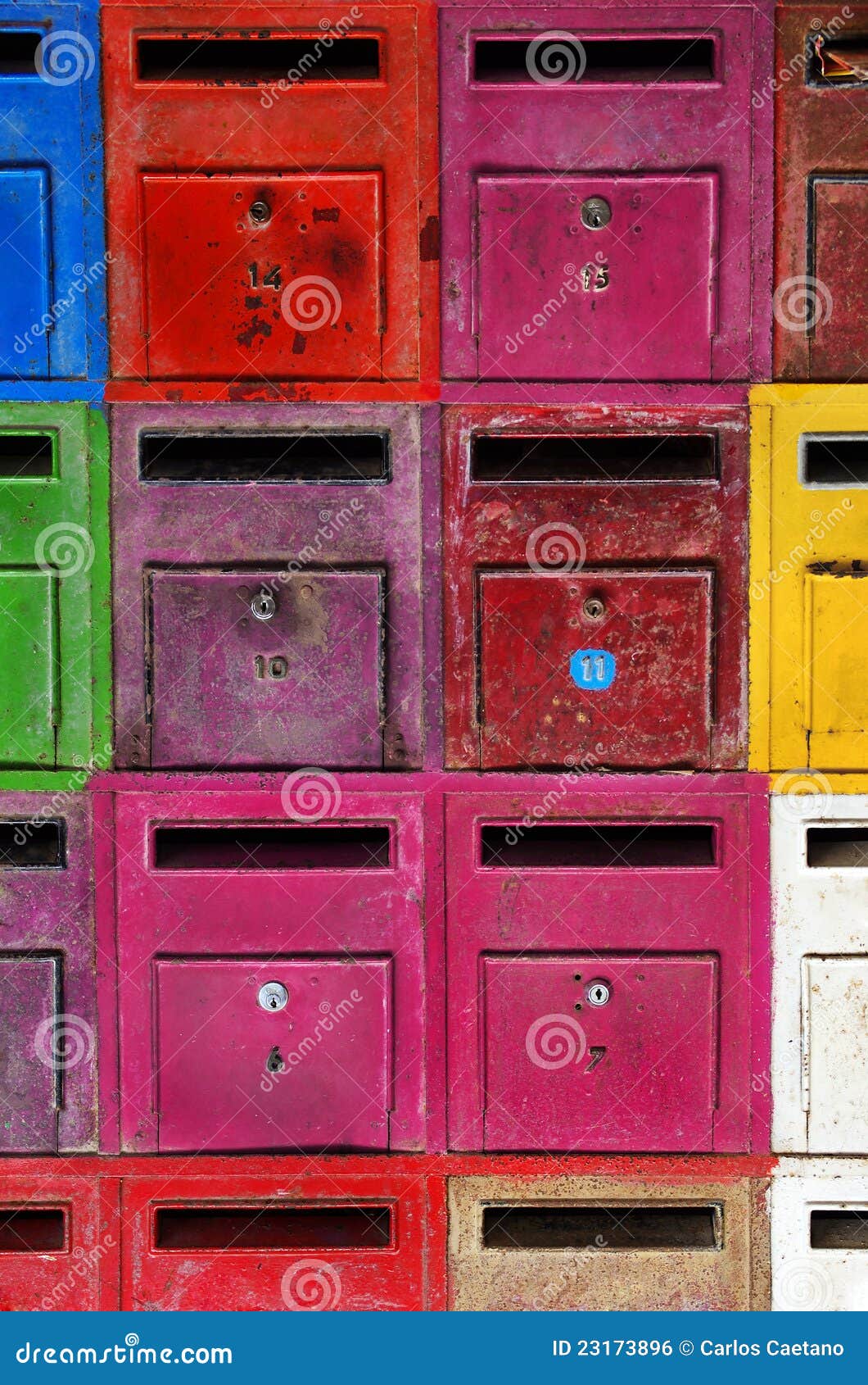 Colorful mailboxes stock photo. Image of postbox, email - 23173896