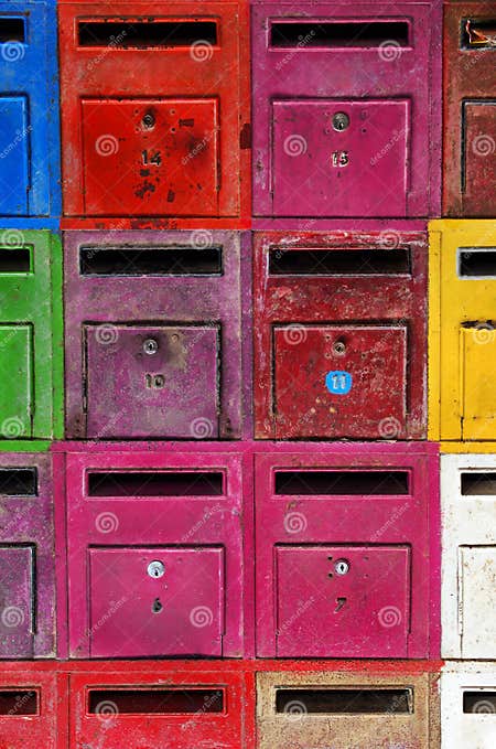 Colorful mailboxes stock photo. Image of postbox, email - 23173896