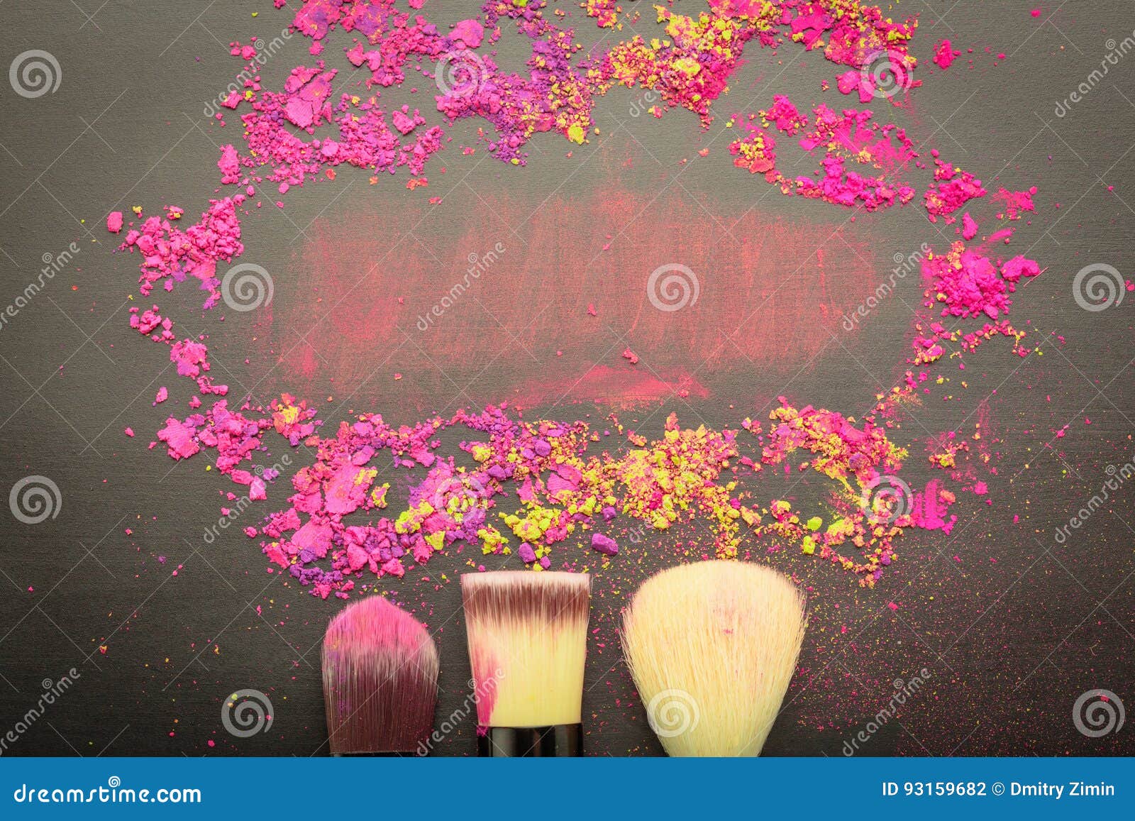 Colorful Make-up Frame Template on Black Stock Photo - Image of makeup ...