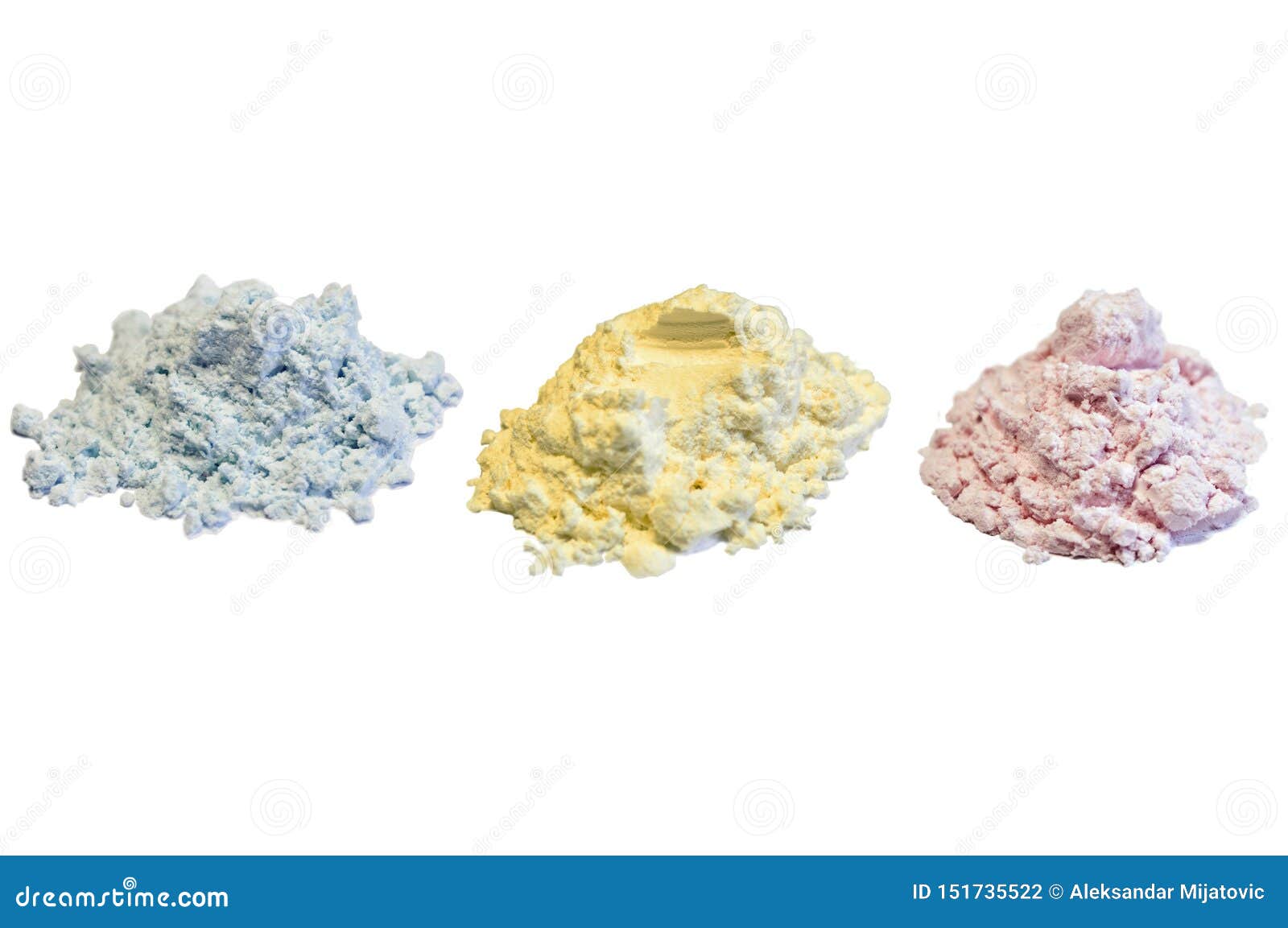 Colorful Make-up Powders Isolated on White Stock Photo - Image of ...
