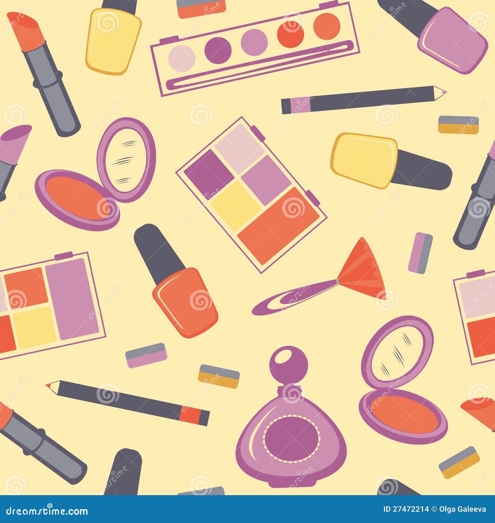 Colorful Make-up Seamless Pattern Stock Vector - Illustration of lips ...