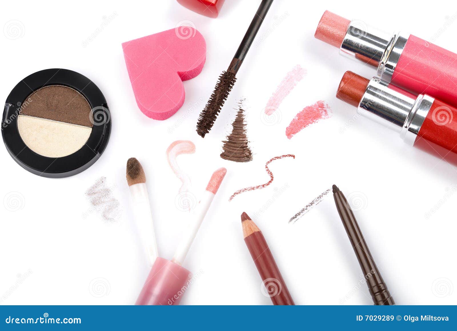 Colorful Makeup Collection Isolated Stock Image - Image of makeup ...