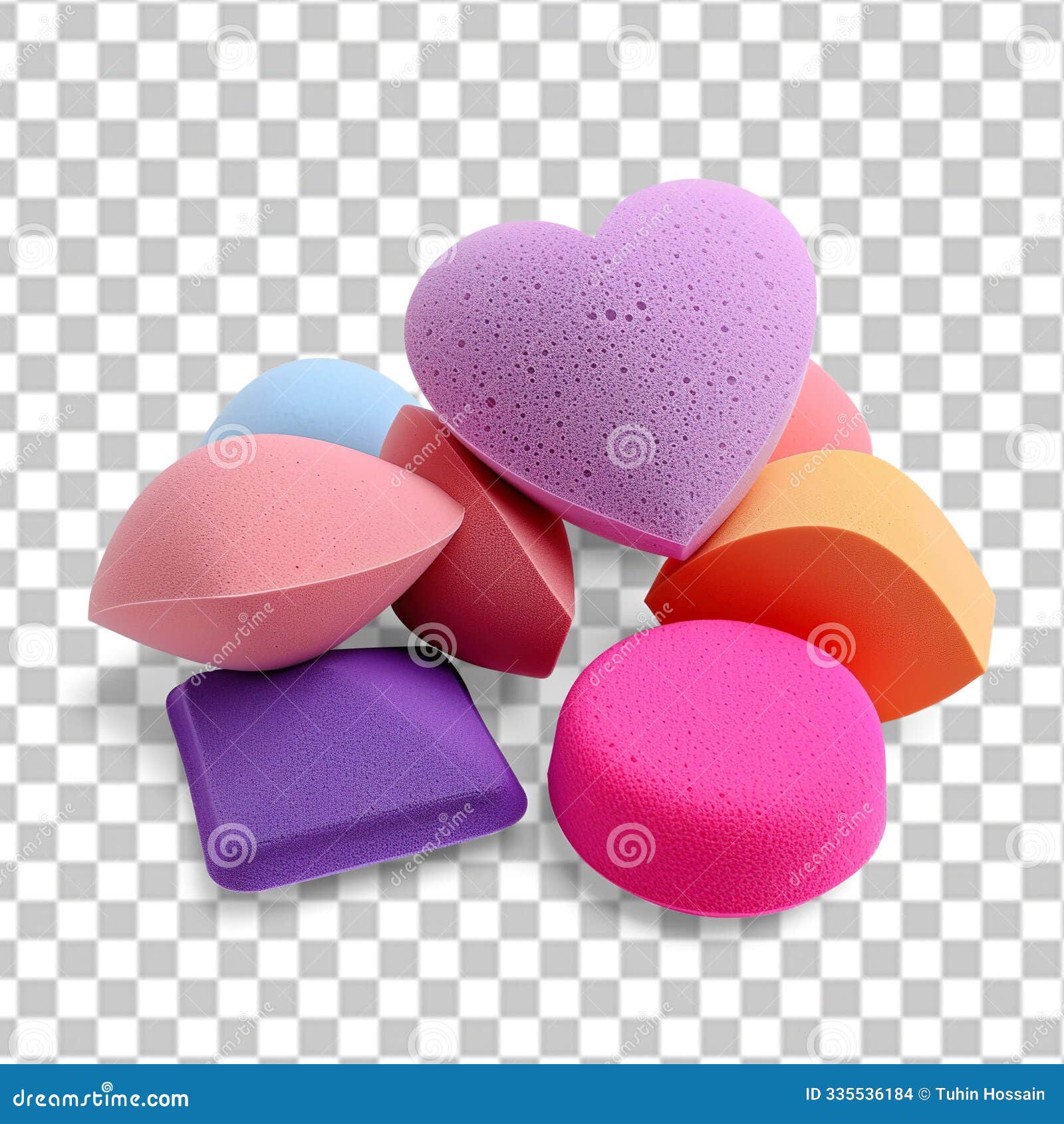 Colorful Makeup Sponges Stack On A Transparent Background Stock ...