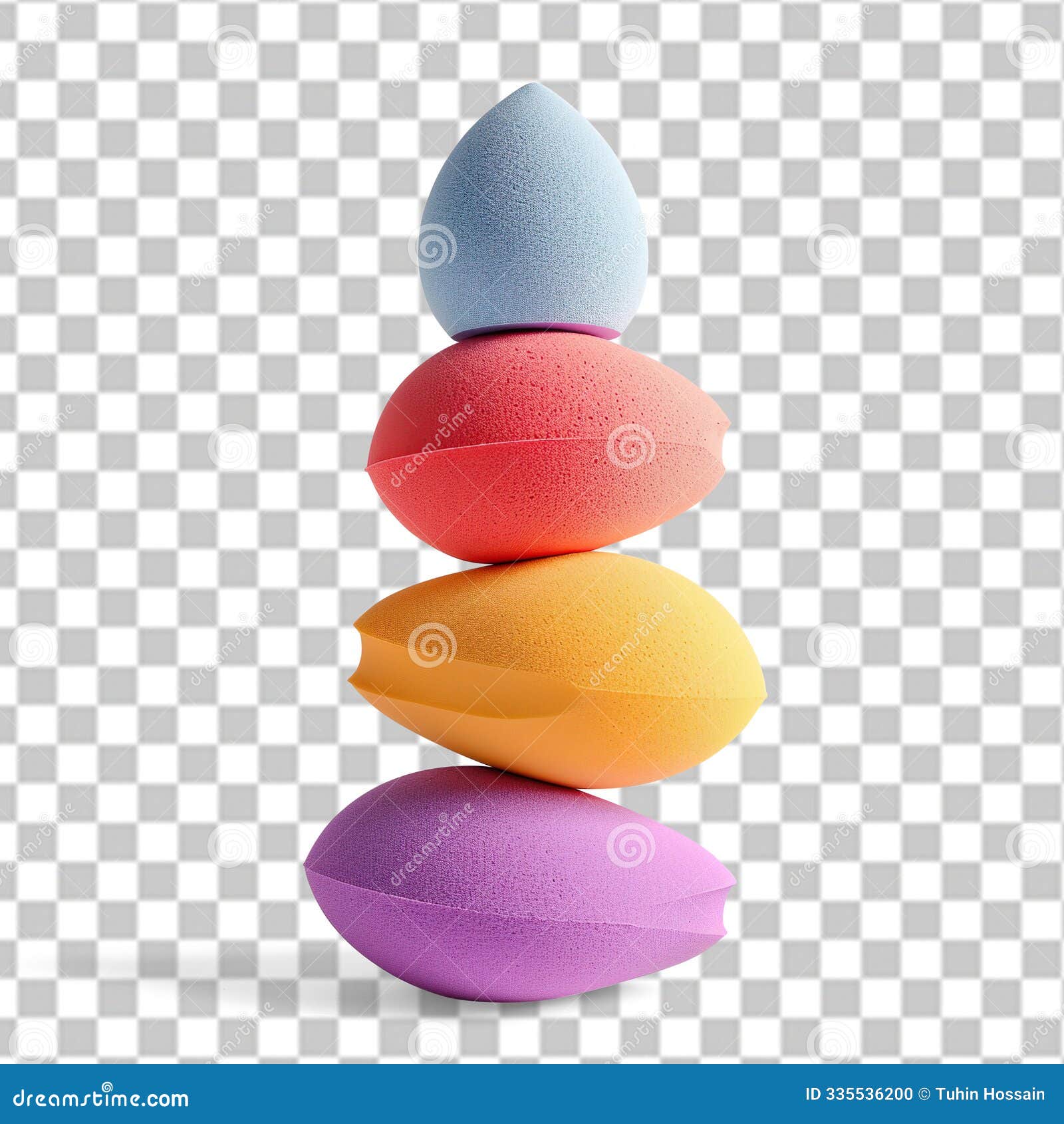 Colorful Makeup Sponges Stack On A Transparent Background Stock Photo ...