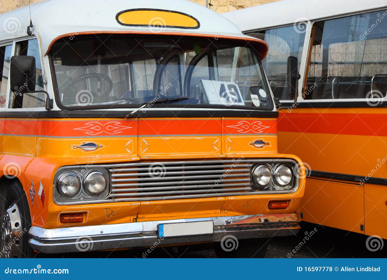 Colorful Malta Busses stock photo. Image of stop, europe - 16597778