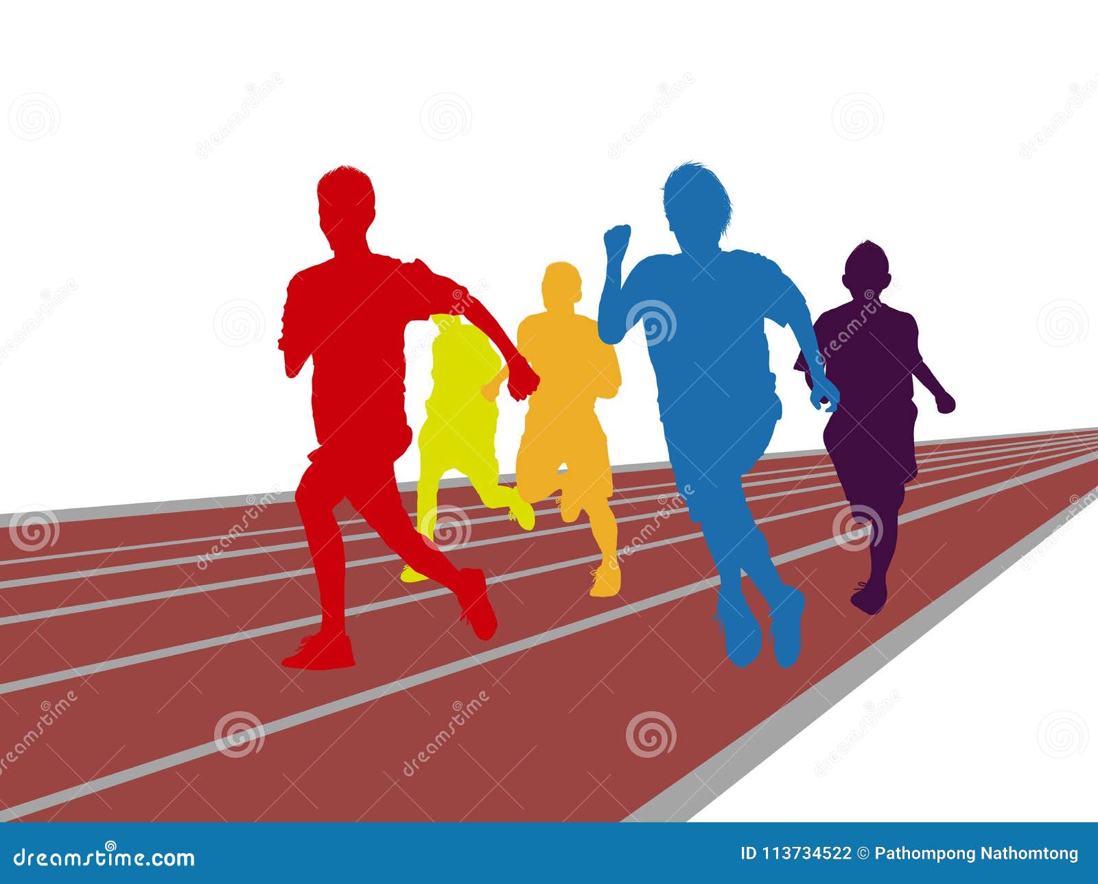 Colorful Man Race Running on Track Stock Vector - Illustration of race ...